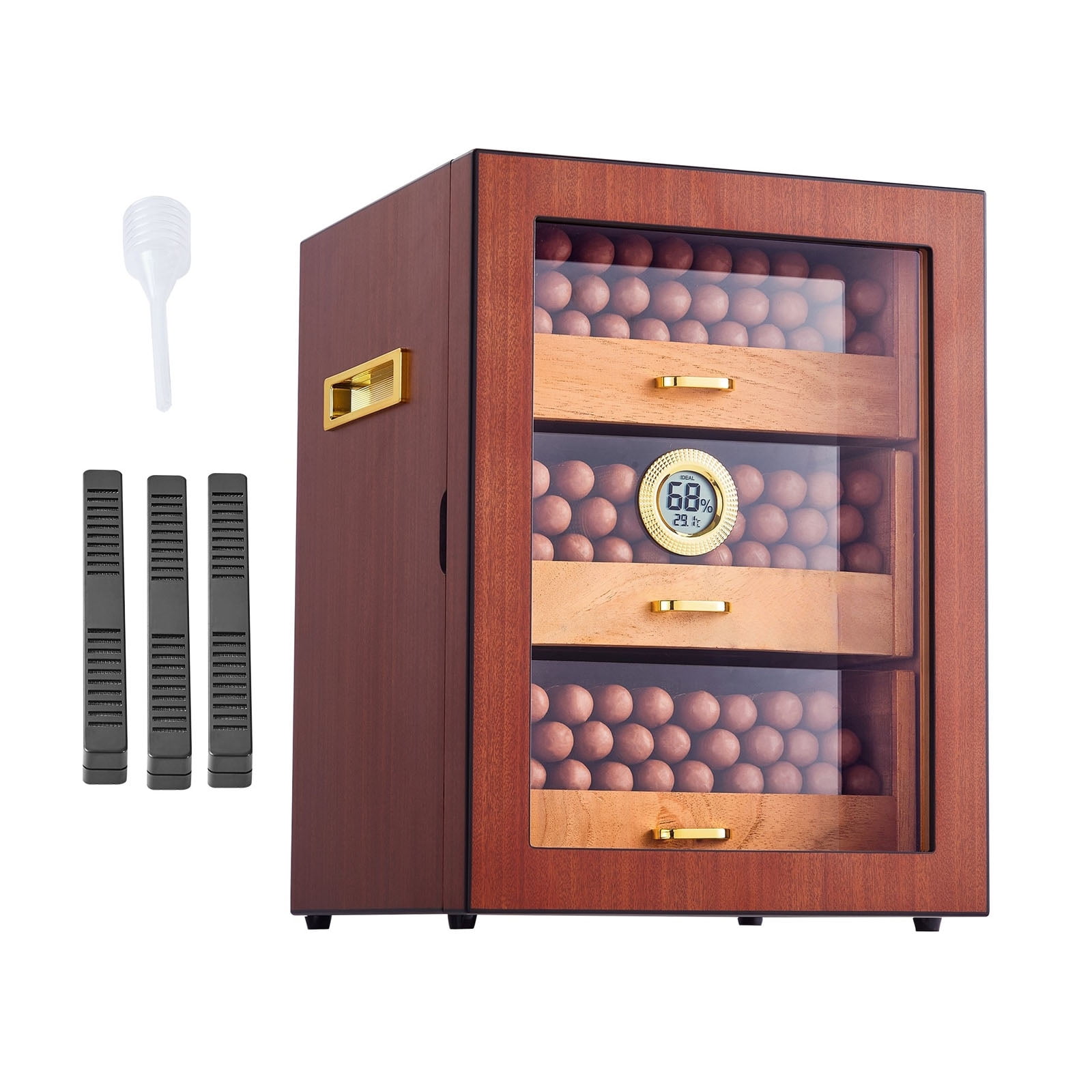 KFFKFF Cigar Storage Cabinet, Crafted from Spanish Cedar, Holds 100-150 ...