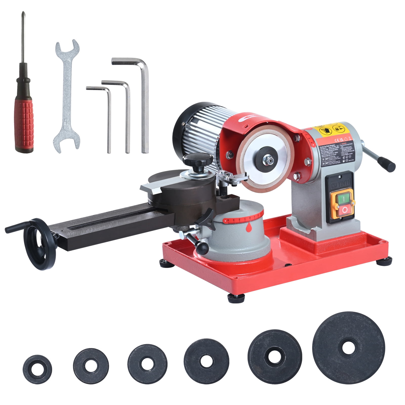KFFKFF Circular Saw Blade Sharpener, 370W 3600RPM Rotational Angle Mill ...