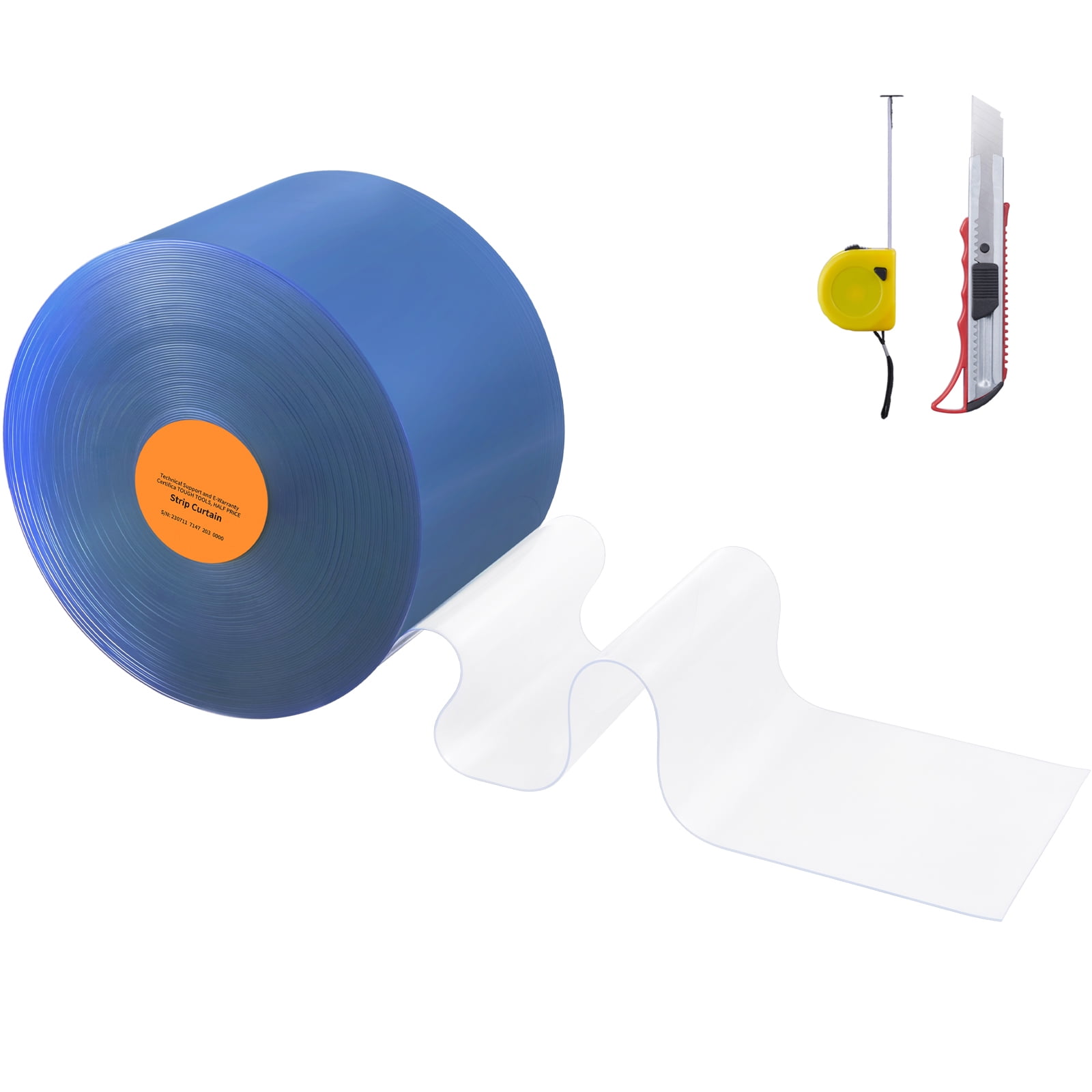 KFFKFF Clear PVC Strip Roll, Dimensions: 164' Long x 8" Wide x 0.08 ...
