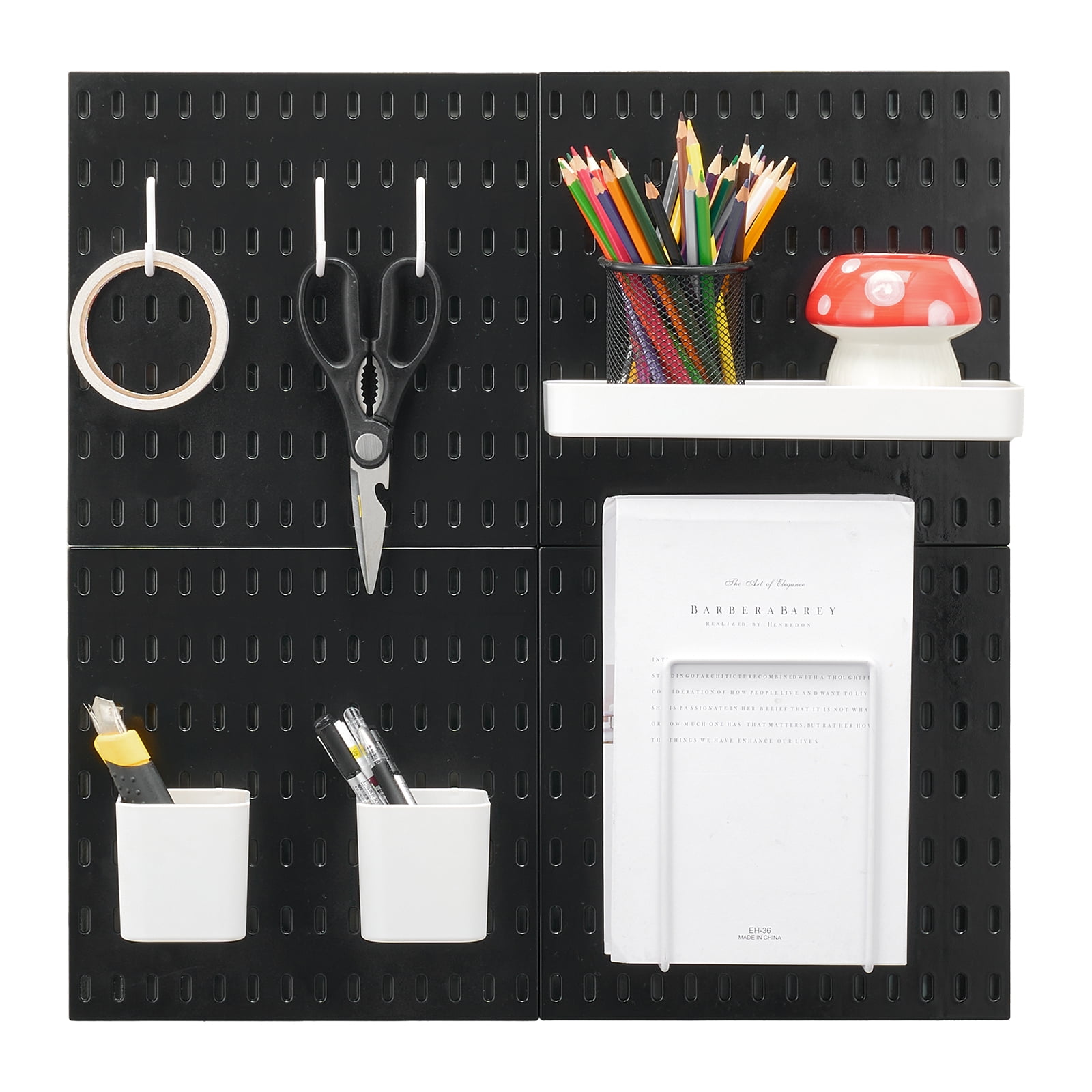 KFFKFF Combo Set, 11" x 11" Synthetic Pegboard, Quartet of Panels, Wall ...