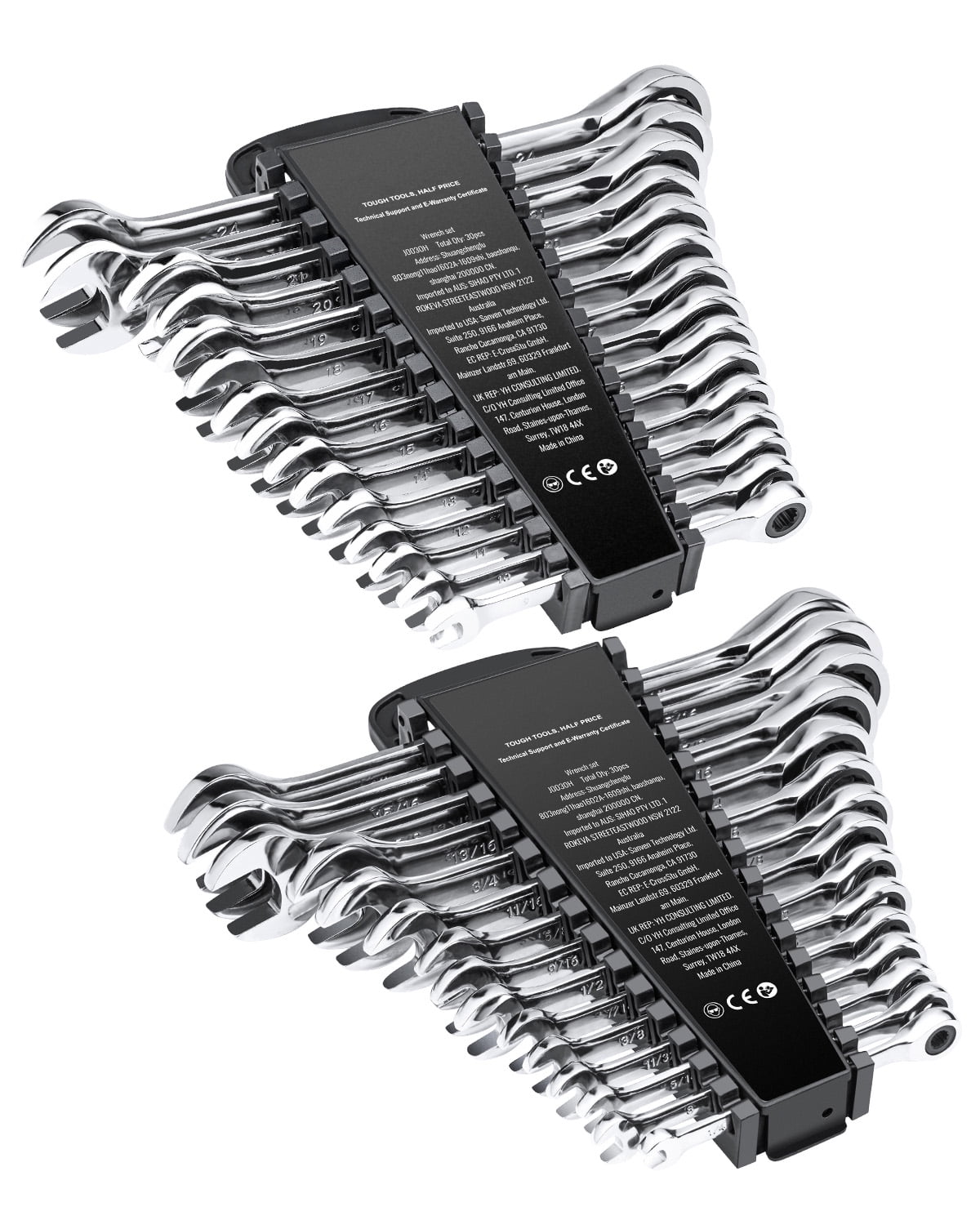KFFKFF Combination Wrench Set, 30-Unit Ratchet Wrench Collection with ...