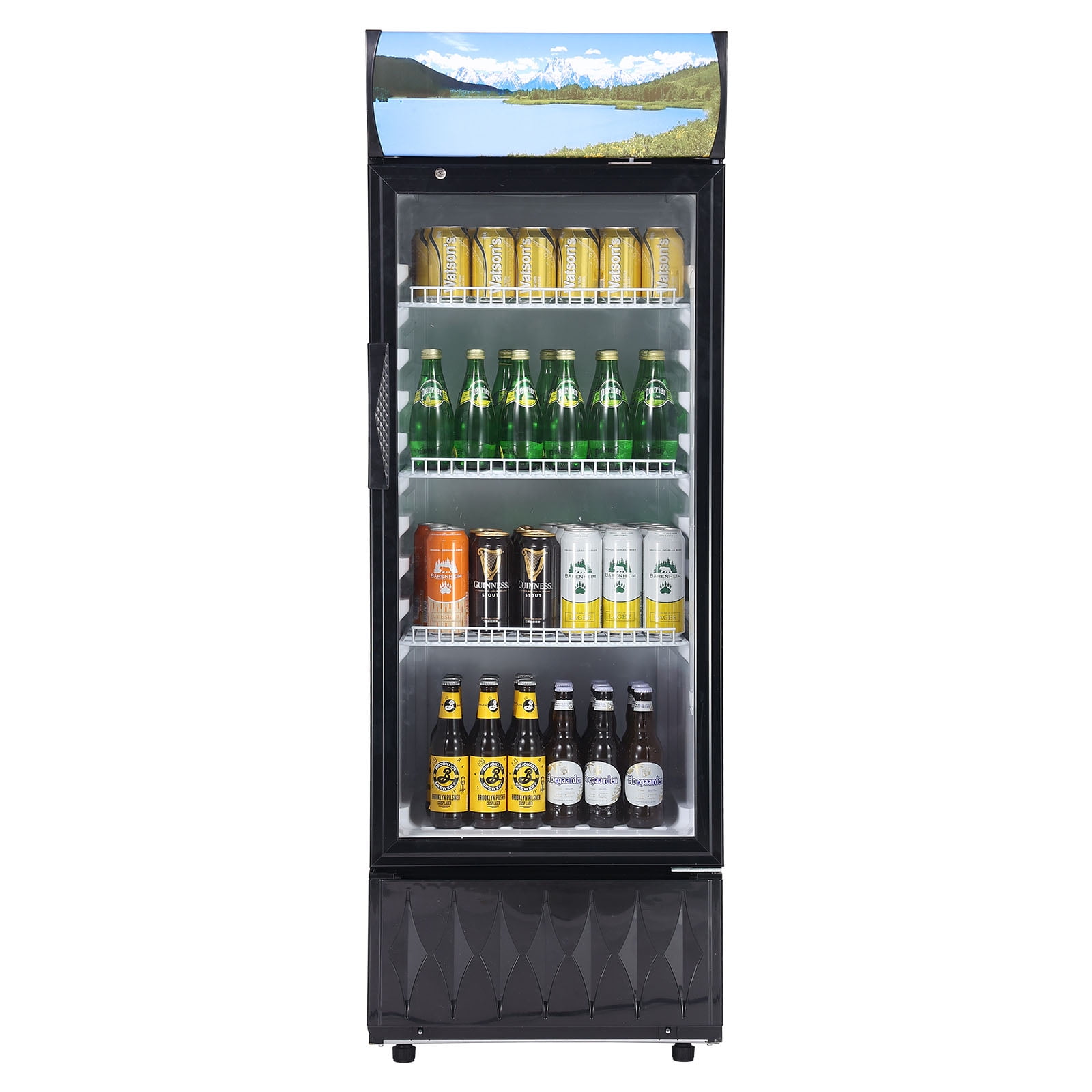 KFFKFF Commercial Display Fridge, 6.8 Cu.Ft / 195L, Beverage Cooler ...