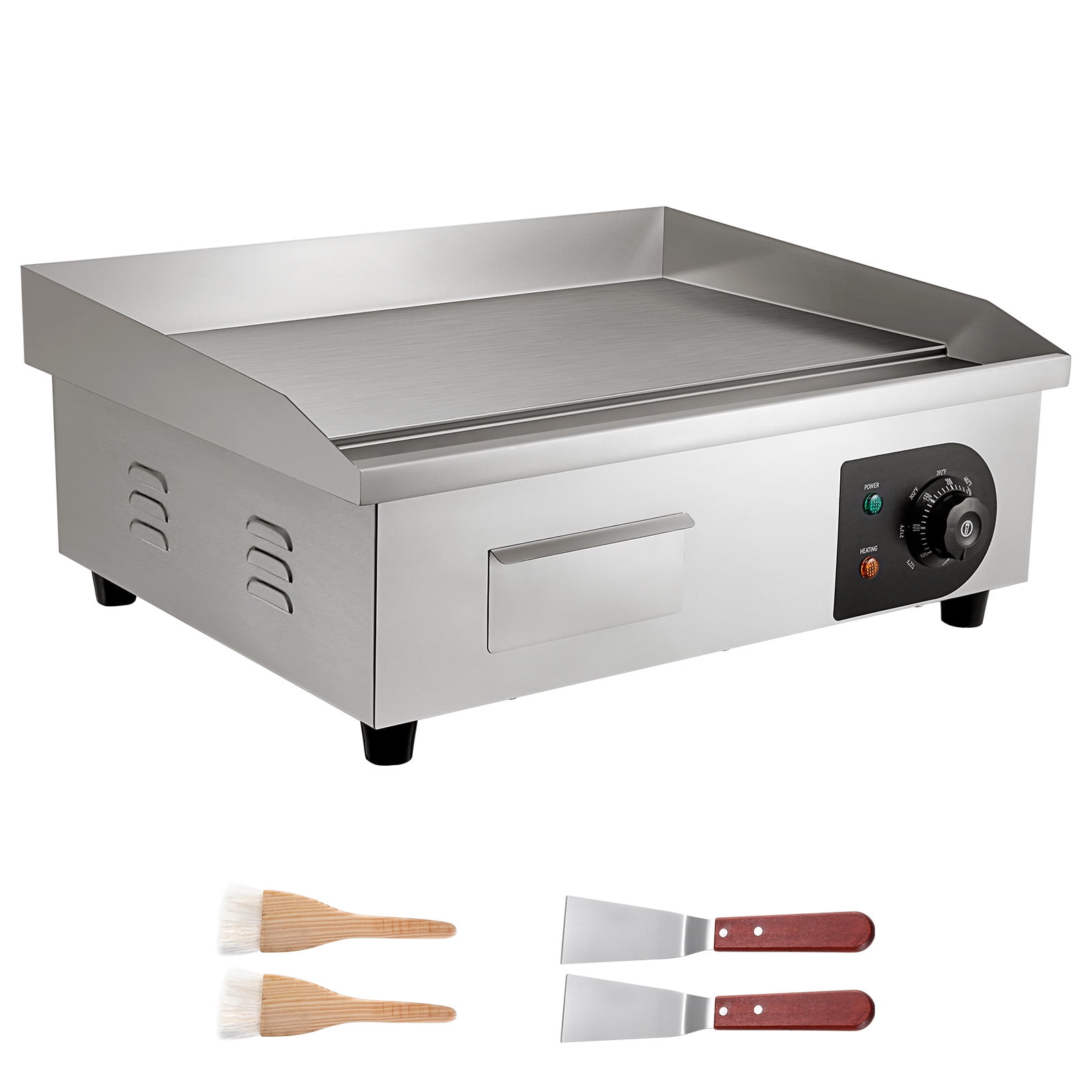 KFFKFF Commercial Electric Flat Griddle, 21 x 11.8 inch, 1750W ...
