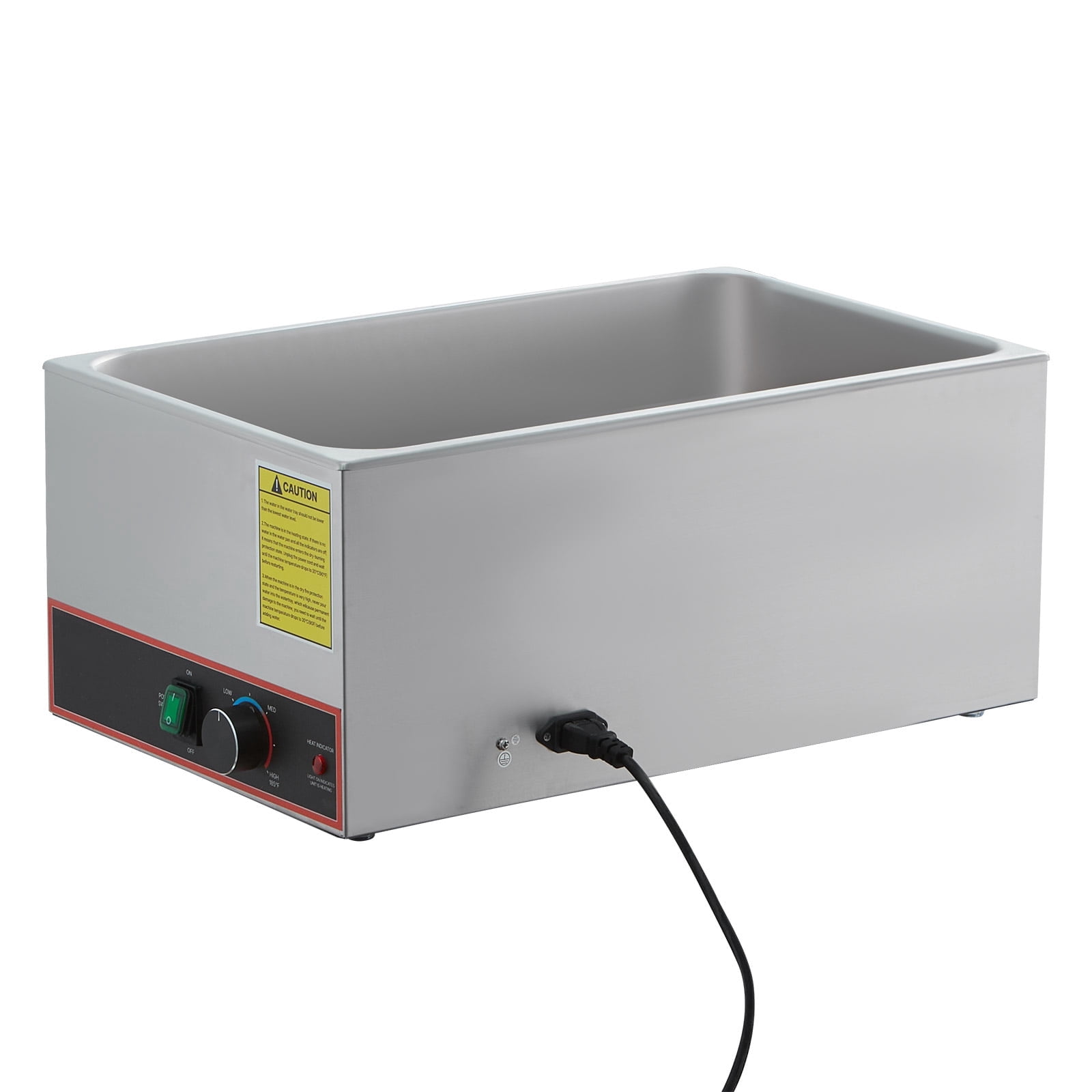 KFFKFF Commercial Food Warmer, 1500W Electric Stainless Steel Steam ...