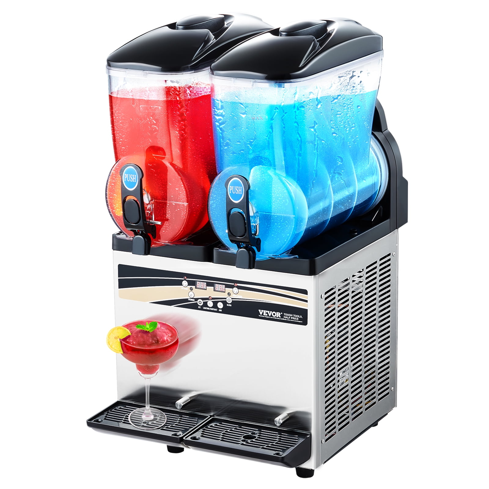 KFFKFF 15Lx2 Commercial Slush Machine Margarita Granita Maker Frozen ...