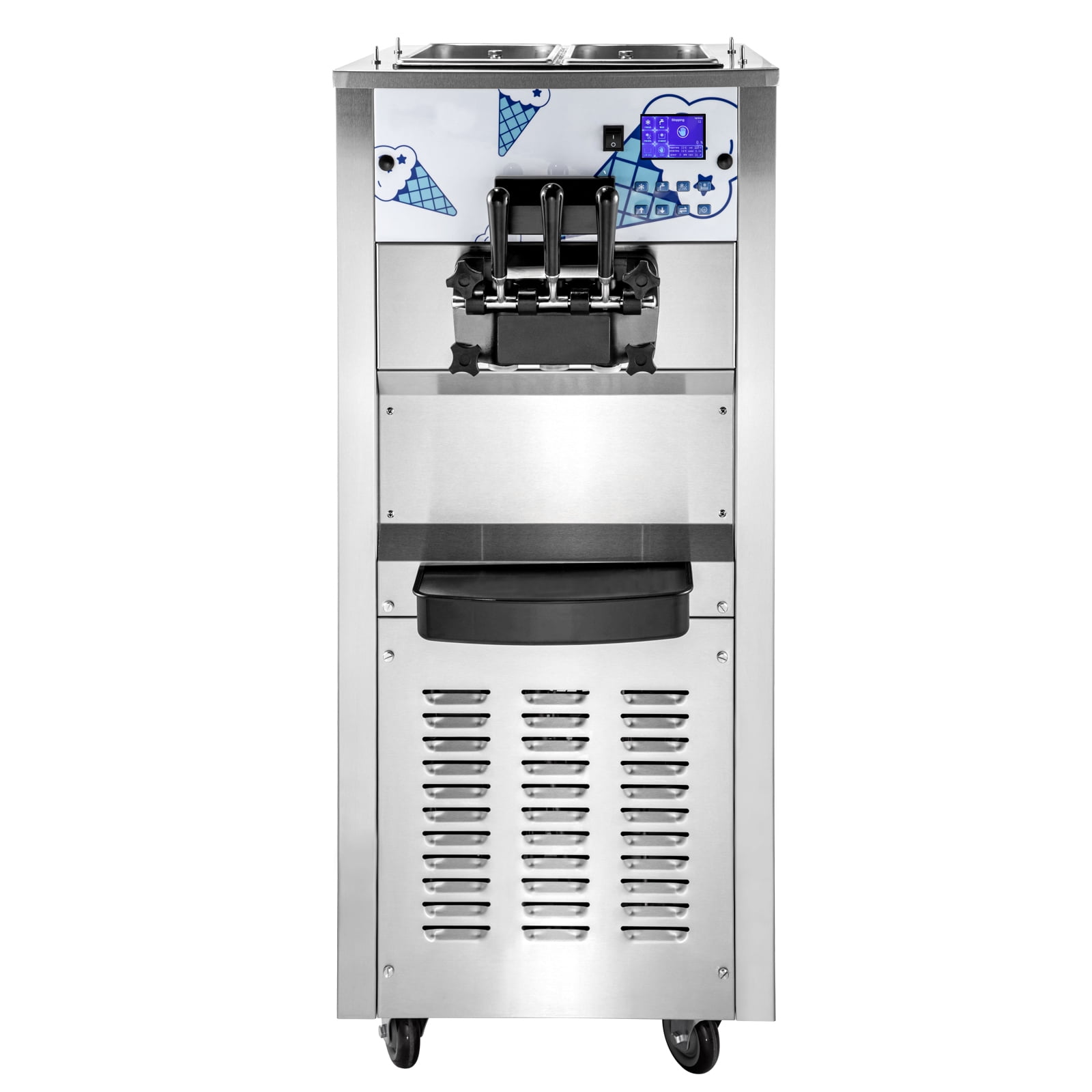 KFFKFF Commercial Ice Cream Maker 2500W Commercial Ice Cream Machine ...