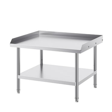 AECOJOY Stainless Steel Table With Overshelves Work Table With Hooks ...