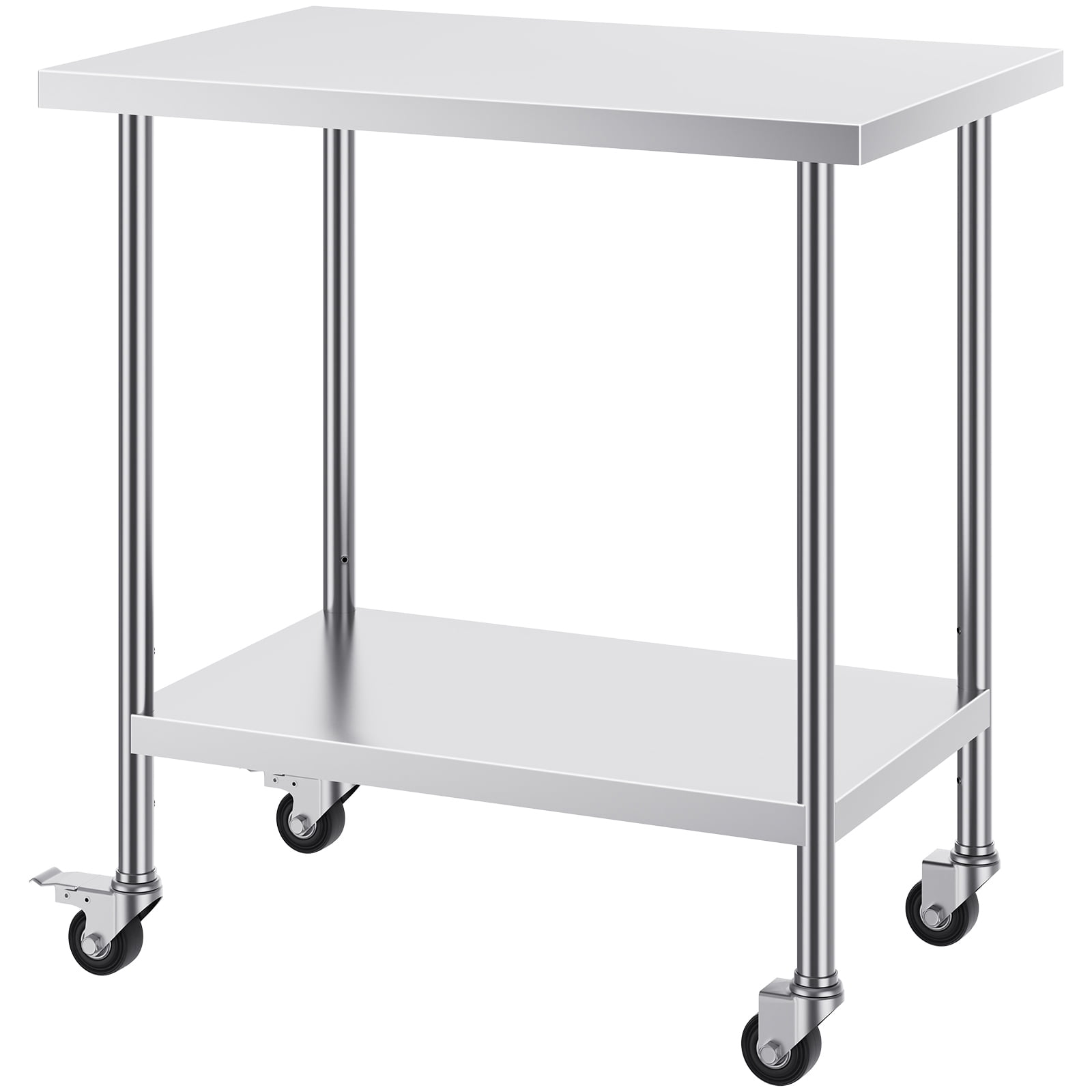 KFFKFF Commercial Kitchen Worktable, 24"x36"x38" Stainless Steel Work ...