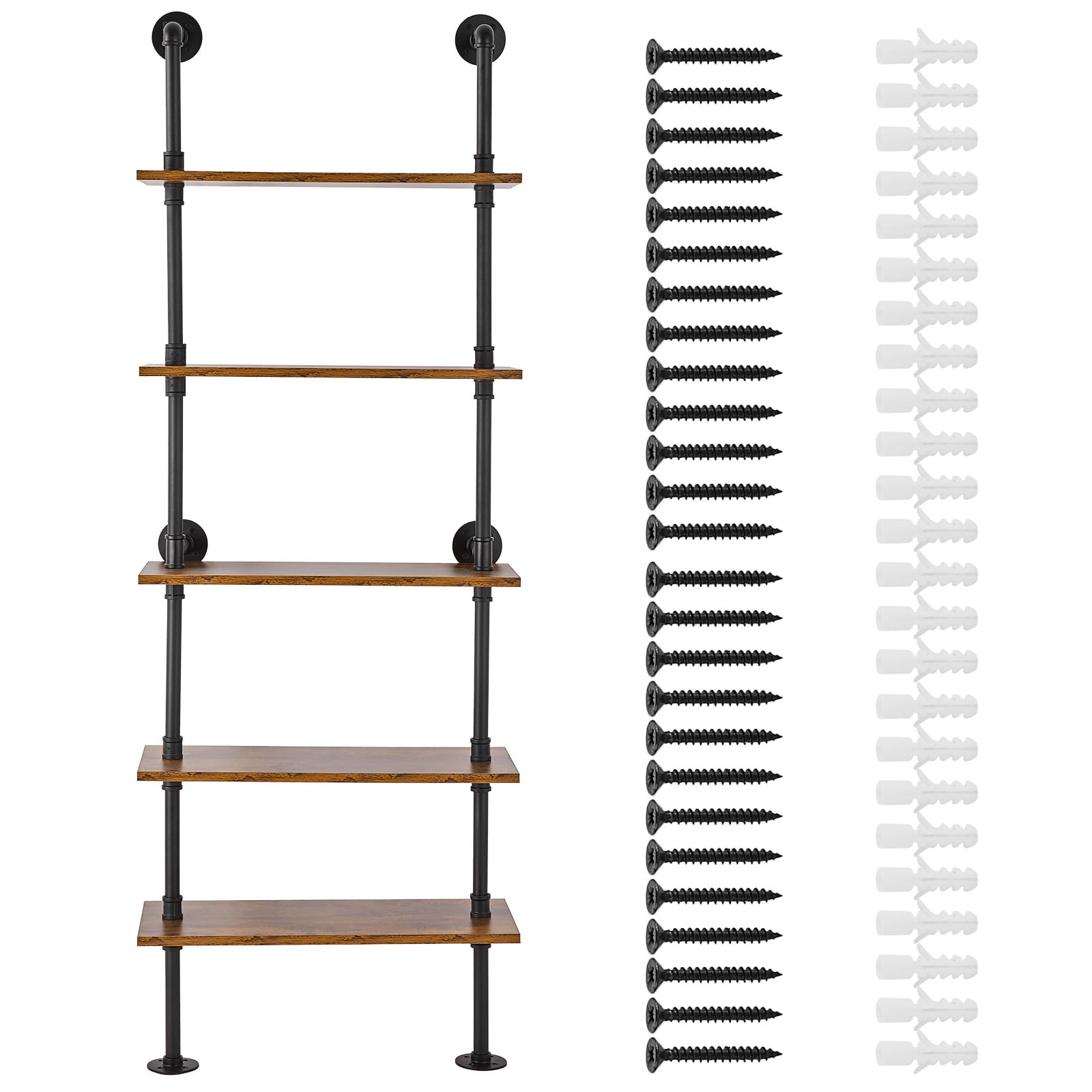 KFFKFF Commercial Pipe Rack, 5 Level 24x9.84in, Wall-Attachable Antique ...