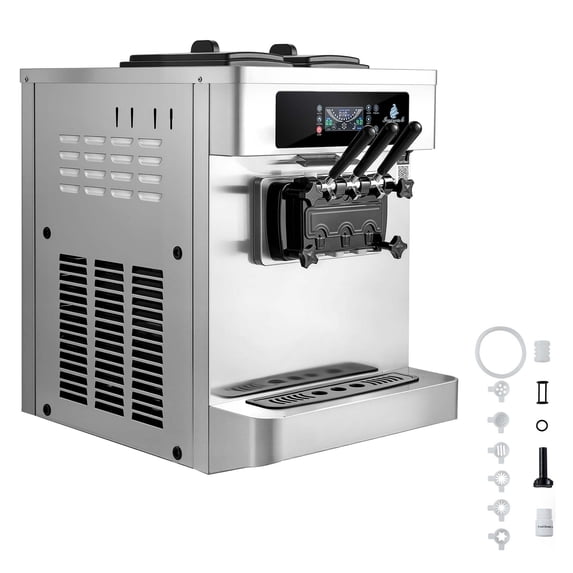 KFFKFF Commercial Soft Serve Ice Cream Machine, 20-28L/H Output, 2200W ...