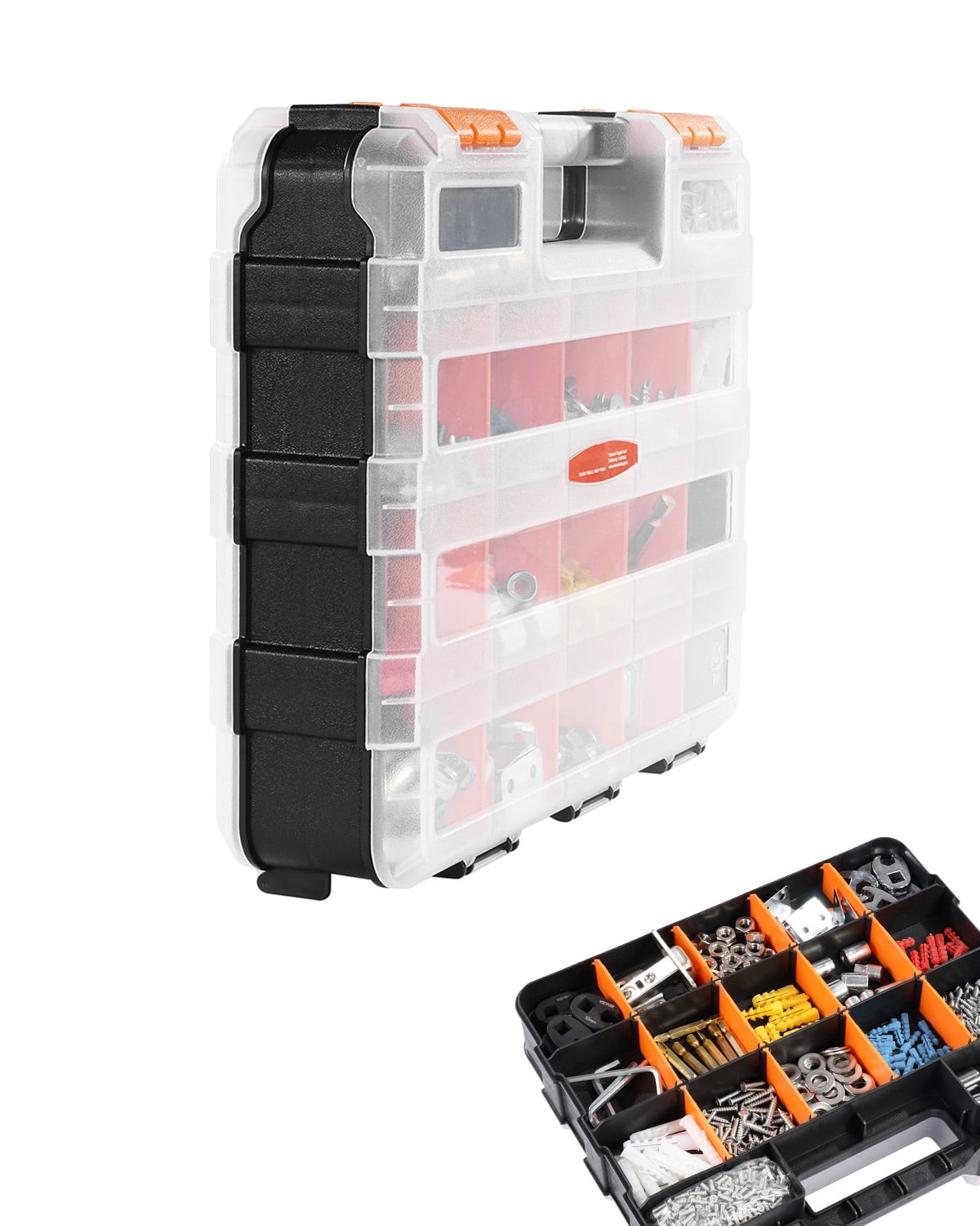 KFFKFF Compact Component Organizer, Dual-Sided 34-Slot Tool Storage Box ...