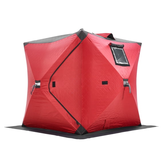 KFFKFF Compact Ice Fishing Hut, 1-2 Person Pop-Up Ice Shelter, 24 Sq Ft ...
