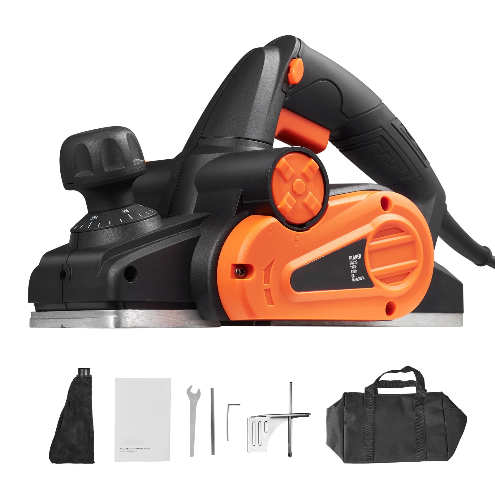 KFFKFF Corded Electric Handheld Planer, 3-1/4" width, 16500 RPM High ...