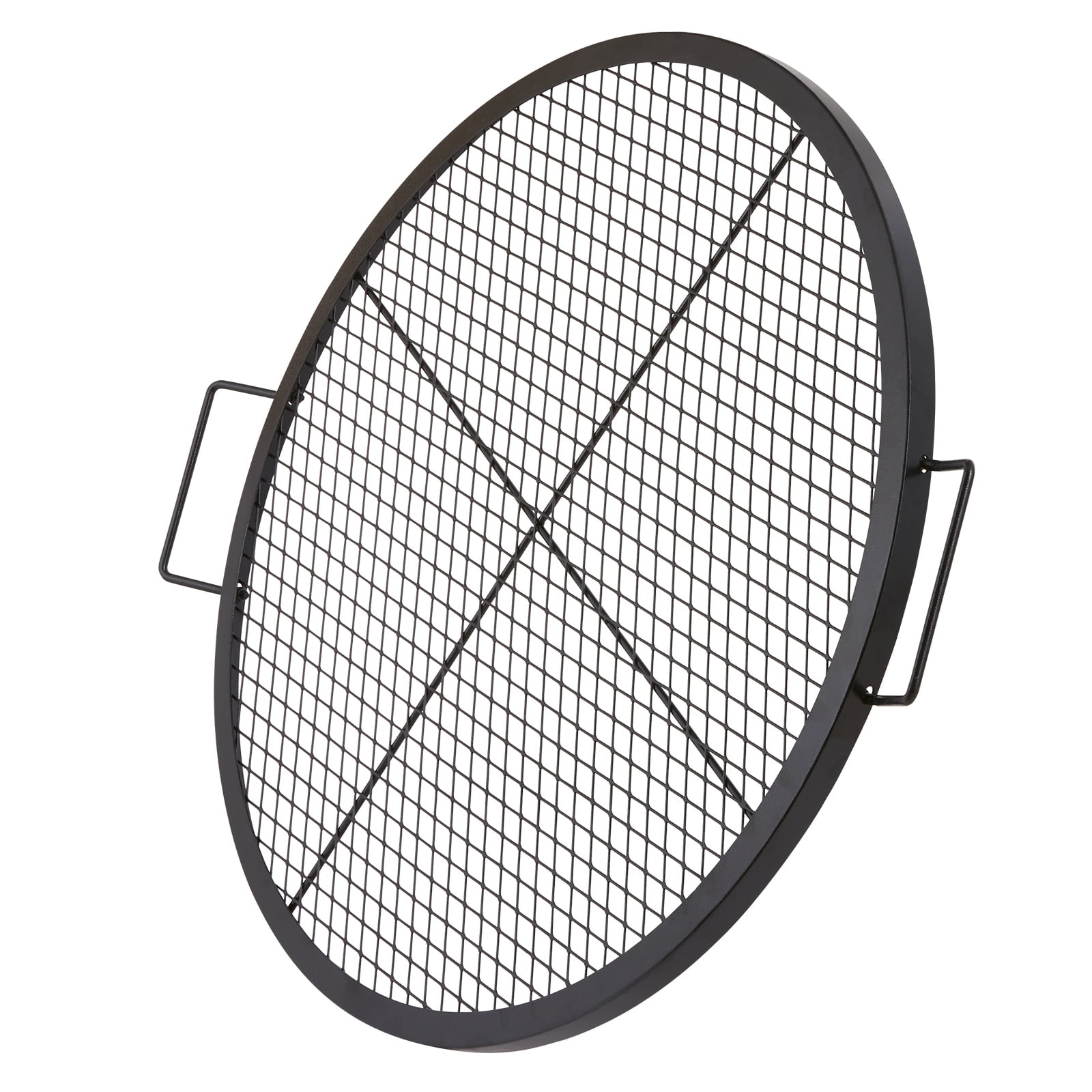 KFFKFF Cross-Marks Grill Grate for Fire Pit, Circular Cookware, Robust ...