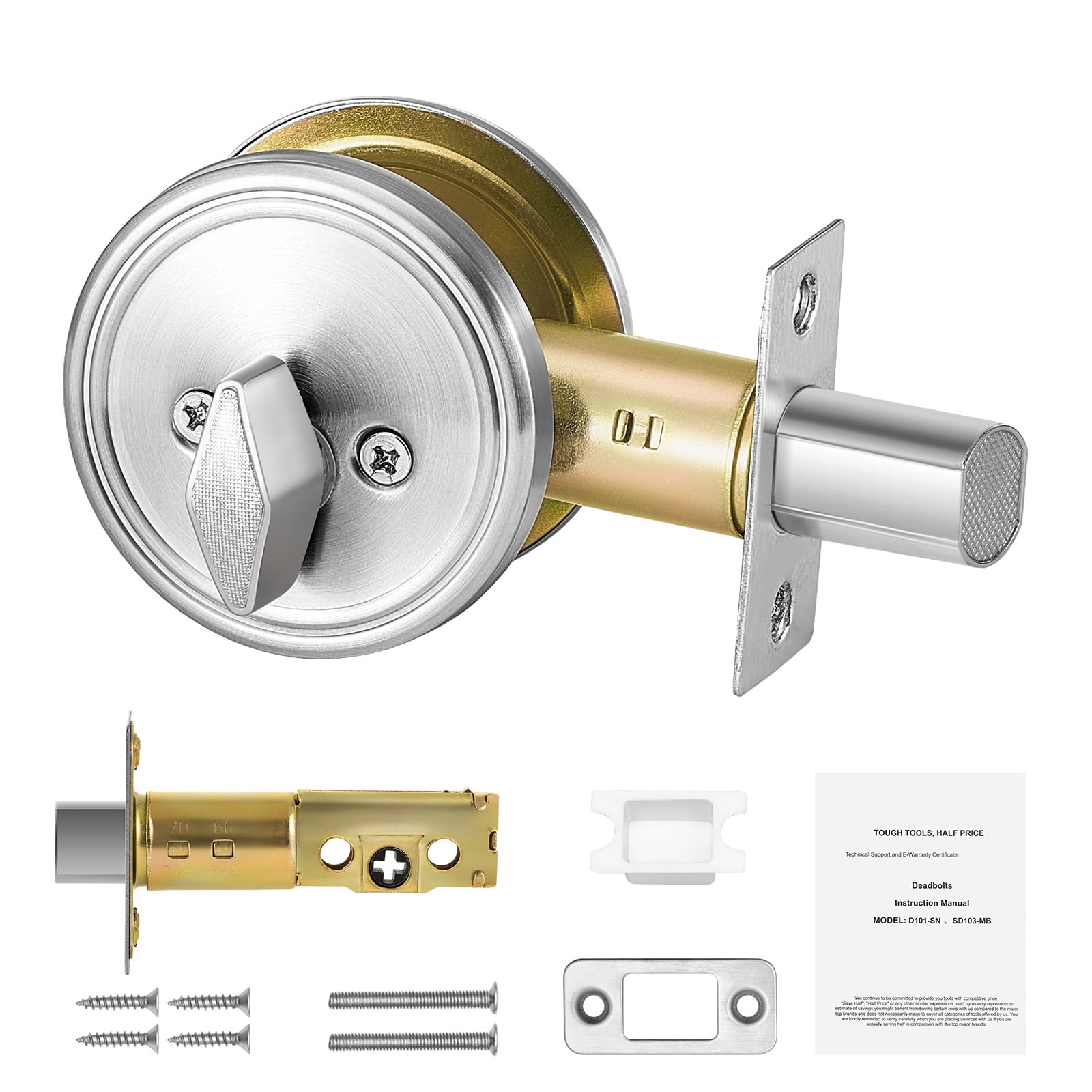 KFFKFF Cylinder Lock, Circular Single Cylinder Dead Bolt, Keyed on One ...