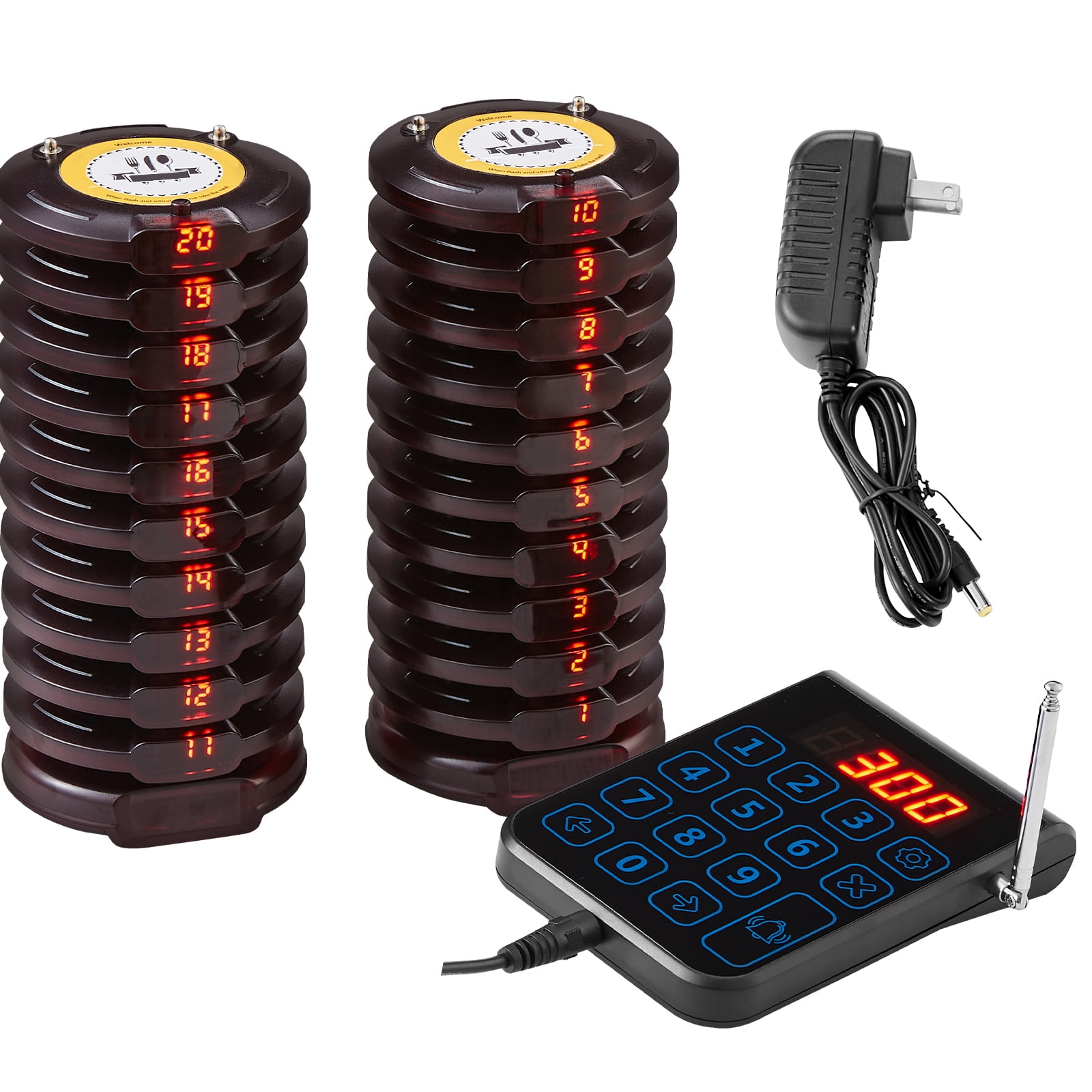 KFFKFF Diner Paging System, 500m Wireless Extended Distance Queue Alert ...