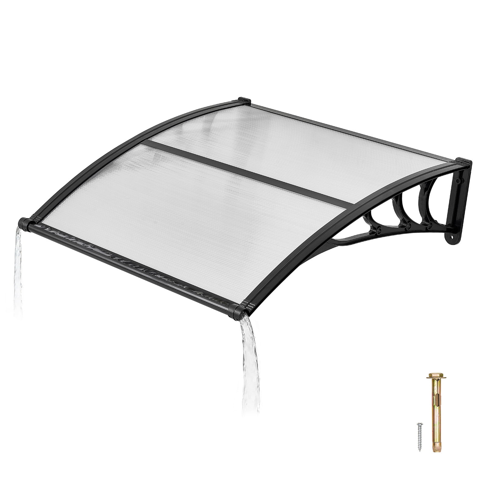 KFFKFF Door Awning, 38 x 40 in, Outdoor Window Canopy with Drainage ...