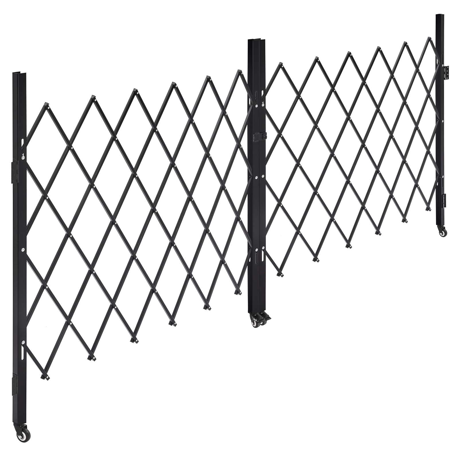 KFFKFF Double Folding Security Gate, Lockable Scissor Gate with Swivel ...