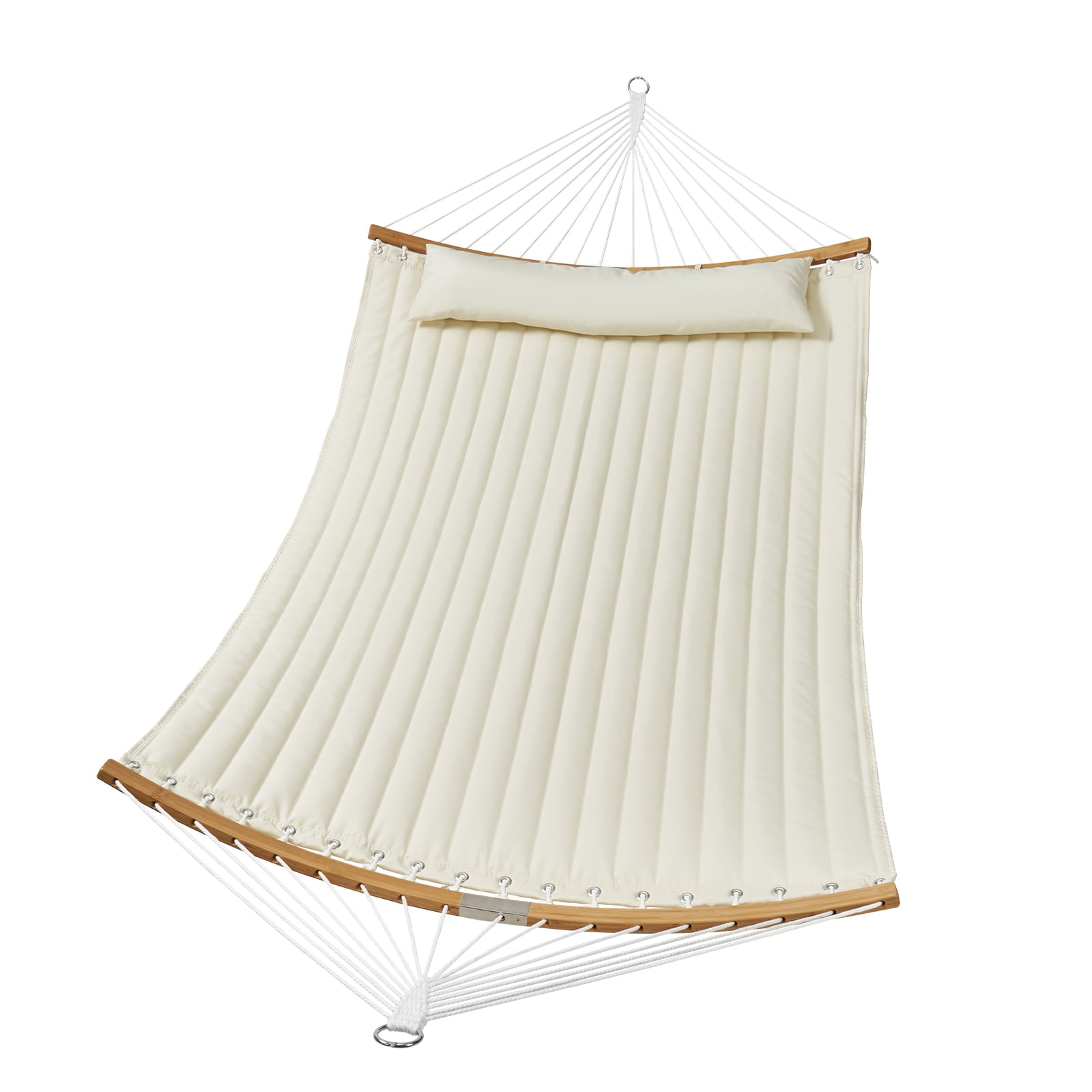 KFFKFF Double-Layer Quilted Fabric Hammock with Swivel Hanger and ...