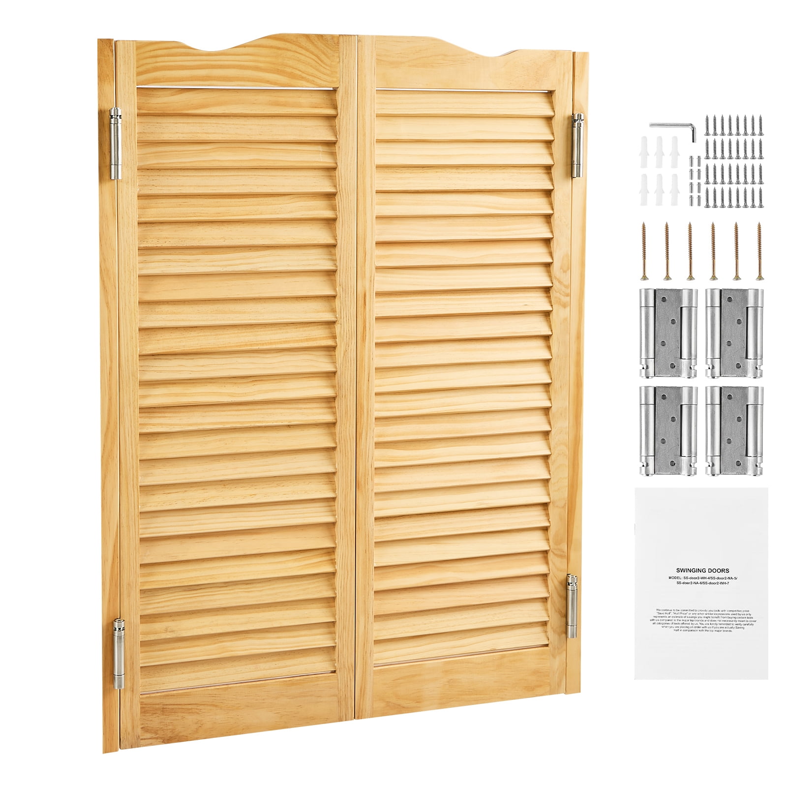 KFFKFF Double Saloon Doors, 36"W x 42"H Arched Top Interior Swinging ...