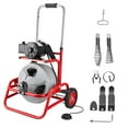 KFFKFF Drain Cleaning Machine 75 FT x 1/2 Inch, (6 Cutting Tools ...