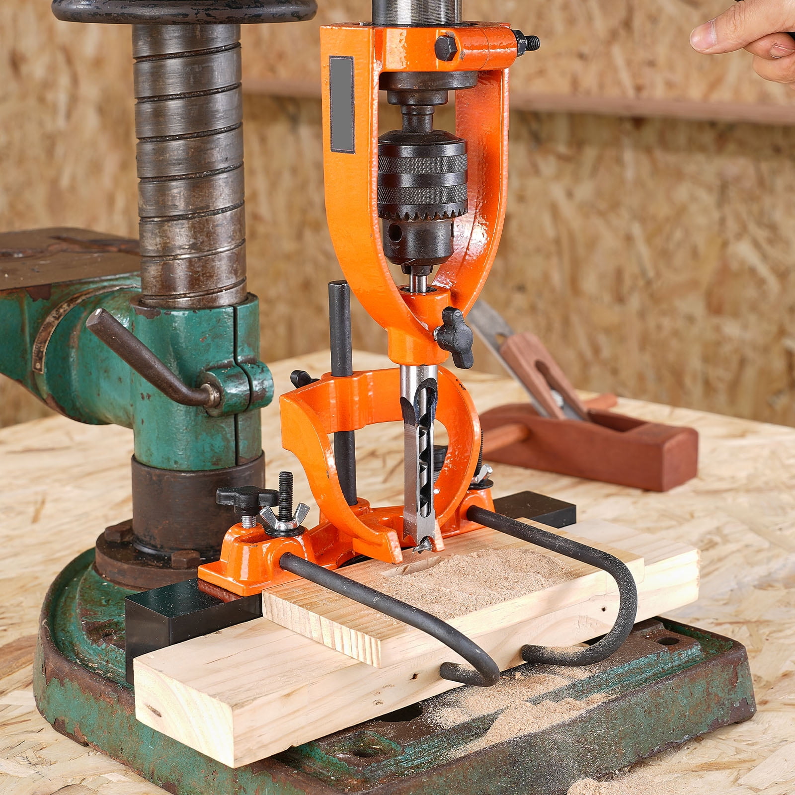 KFFKFF Drill Press Mortising Attachment, Quadrilateral Hole Chisel Kit ...