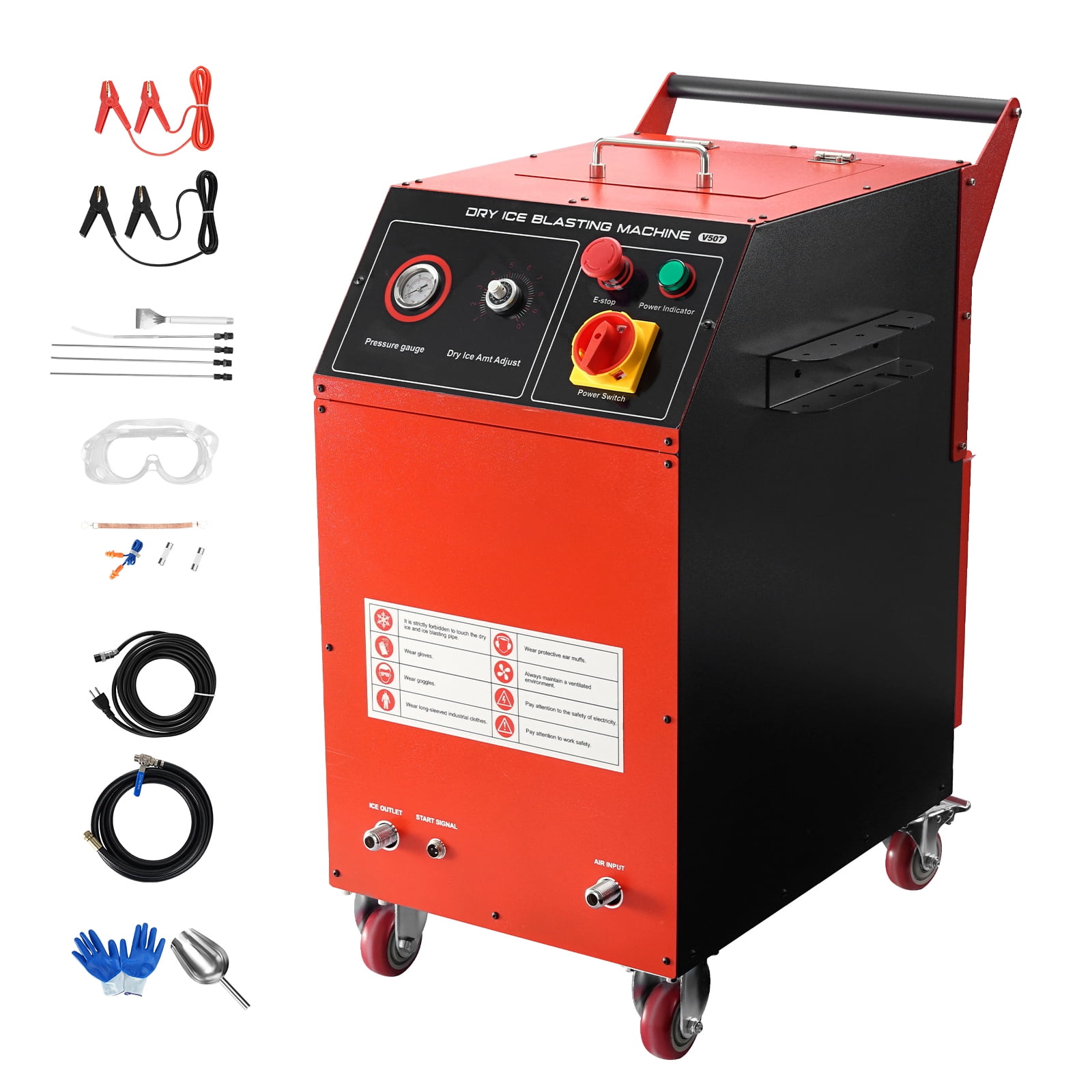 KFFKFF Dry Ice Cleaning Machine, 16.5 lbs (7.5 kg) Capacity, Includes 4 Nozzles, Adjustable ...