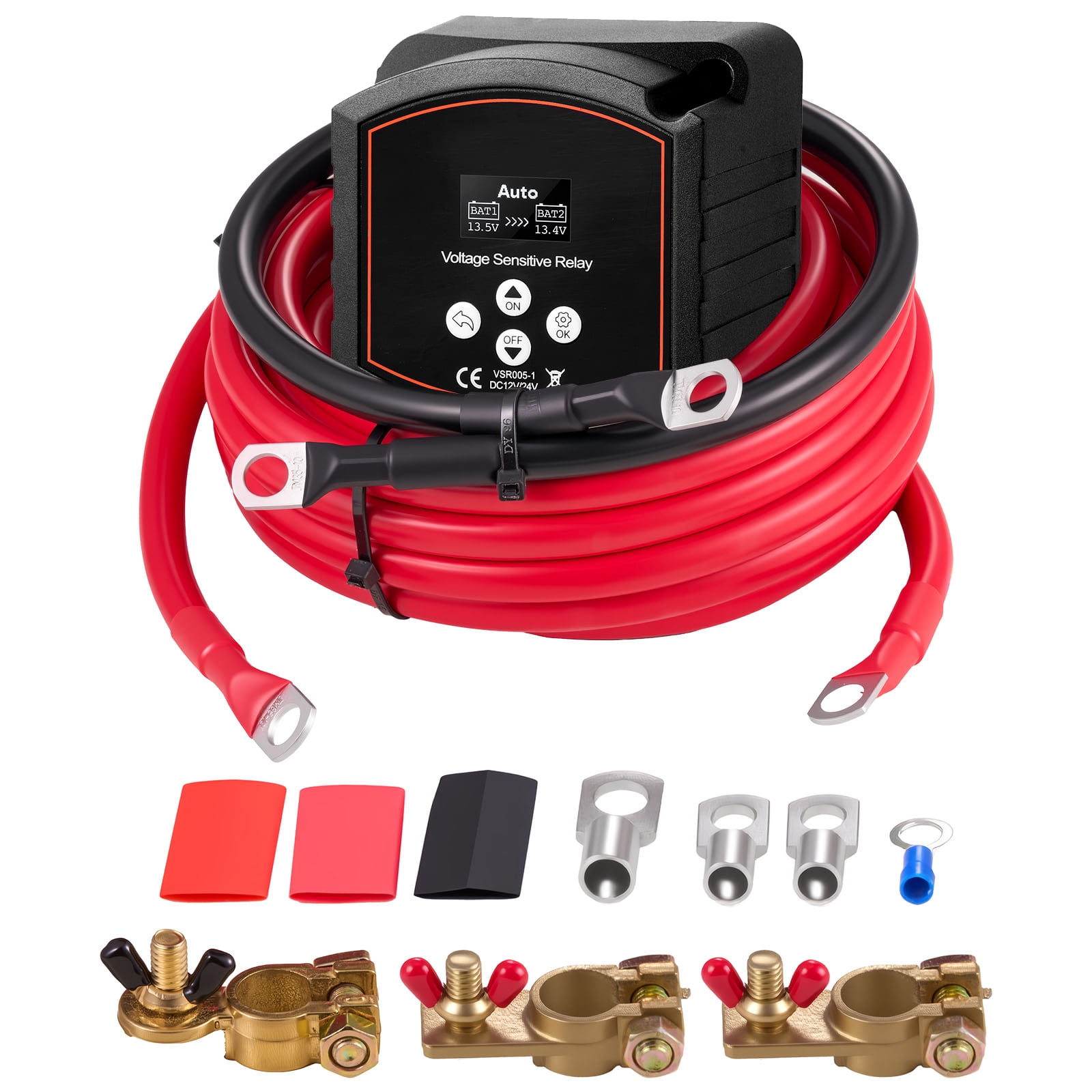 KFFKFF Dual Battery Isolator Kit, 12V 300 Amp, Manual and Automatic ...