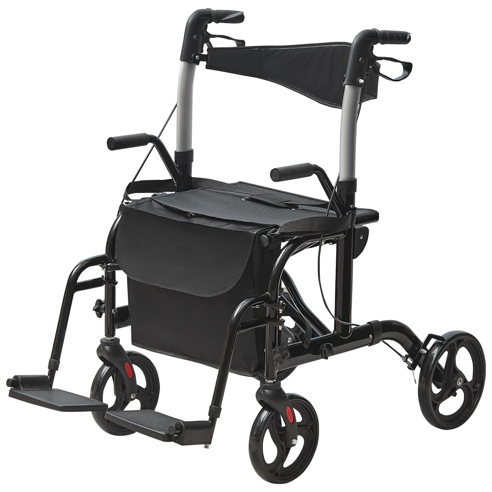 KFFKFF Dual Function Walker & Transport Chair for Elderly, Collapsible ...
