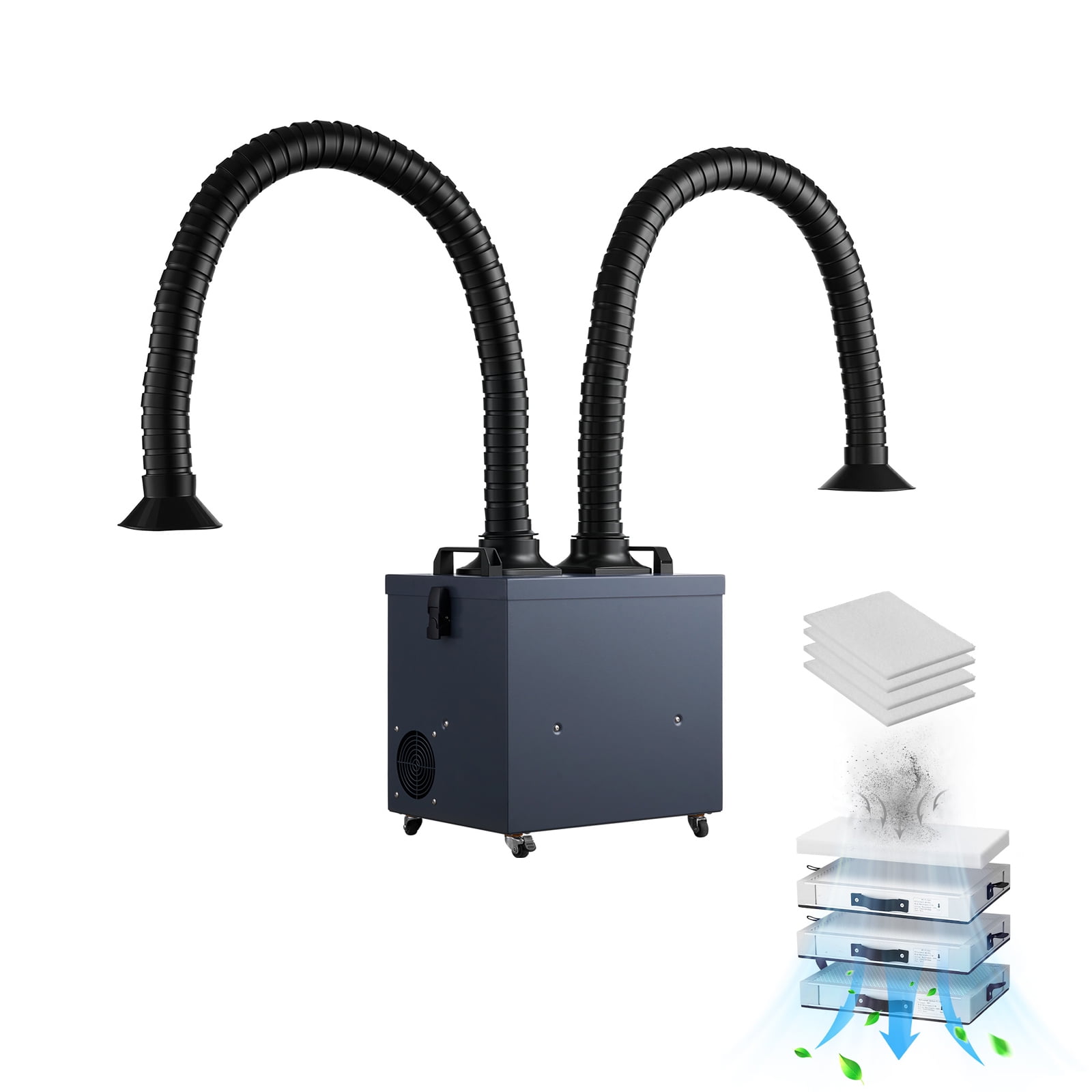 KFFKFF Dual-Hose Soldering Fume Remover, 275W Brushless Solder Fume ...