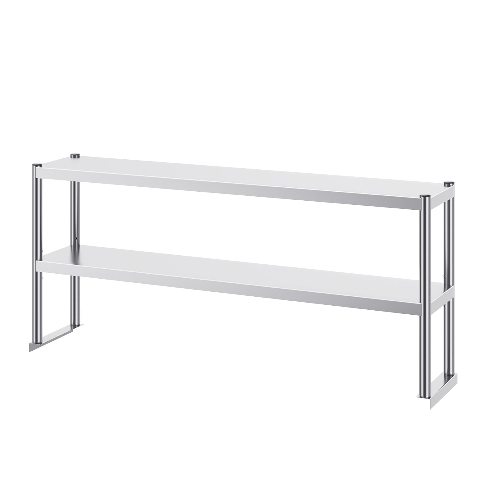 KFFKFF Dual-Layer Overshelf, 2-Level Stainless Steel Shelf, 12 x 60 ...