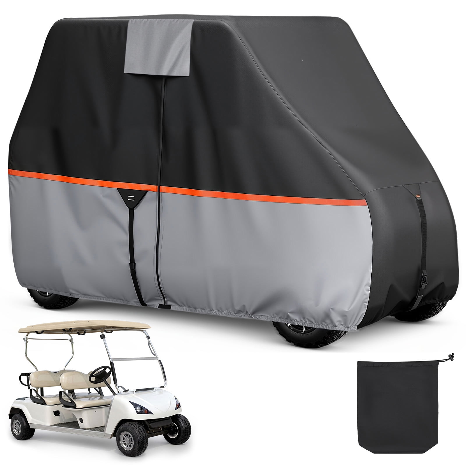 KFFKFF Durable Golf Cart Cover, Full Protection for 2+2/4 Passenger ...