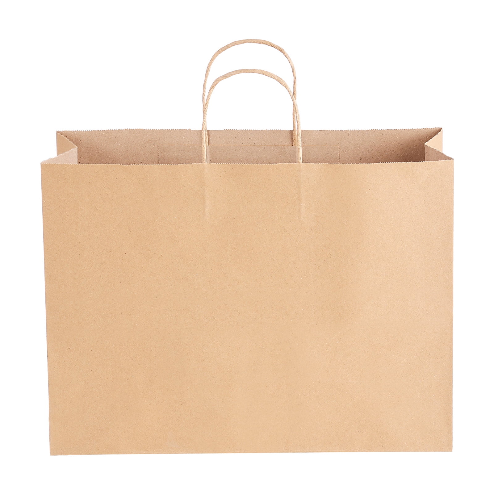 KFFKFF Durable Kraft Paper Bags with Handles, Pack of 50, 16 x 6 x 12 ...