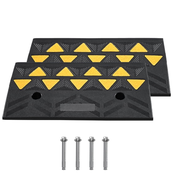 KFFKFF Durable Rubber Curb Ramp Set, 4.3" Height, 15-Ton Capacity ...