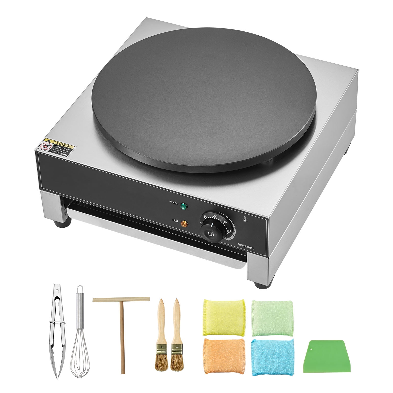 KFFKFF Electric Crepe Machine, 16" Commercial Grade, 1700W Power Flat ...