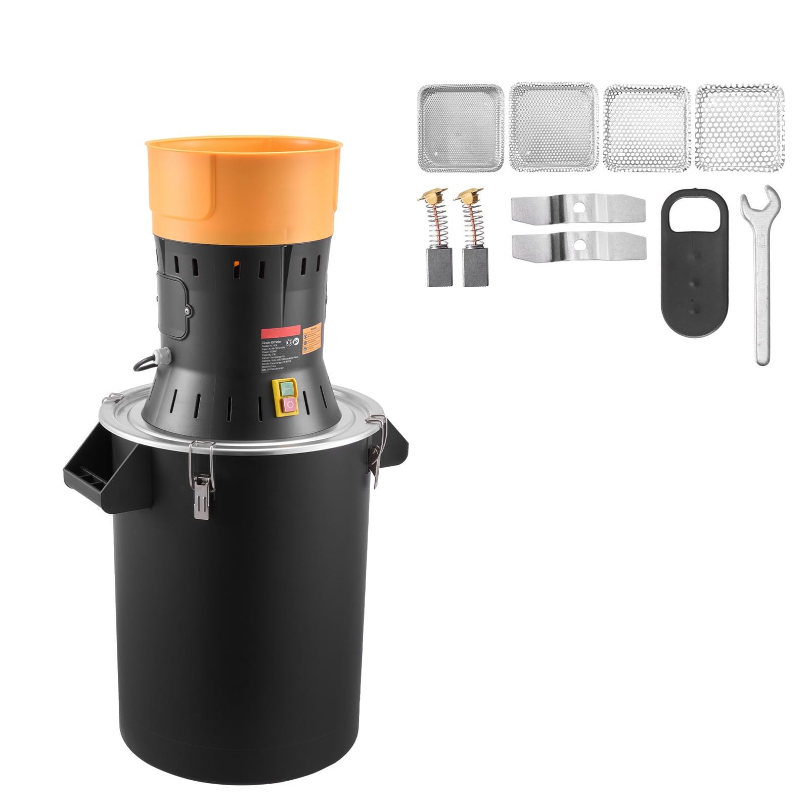 KFFKFF Electric Grain Mill Grinder, 600W High-Power Commercial Spice ...