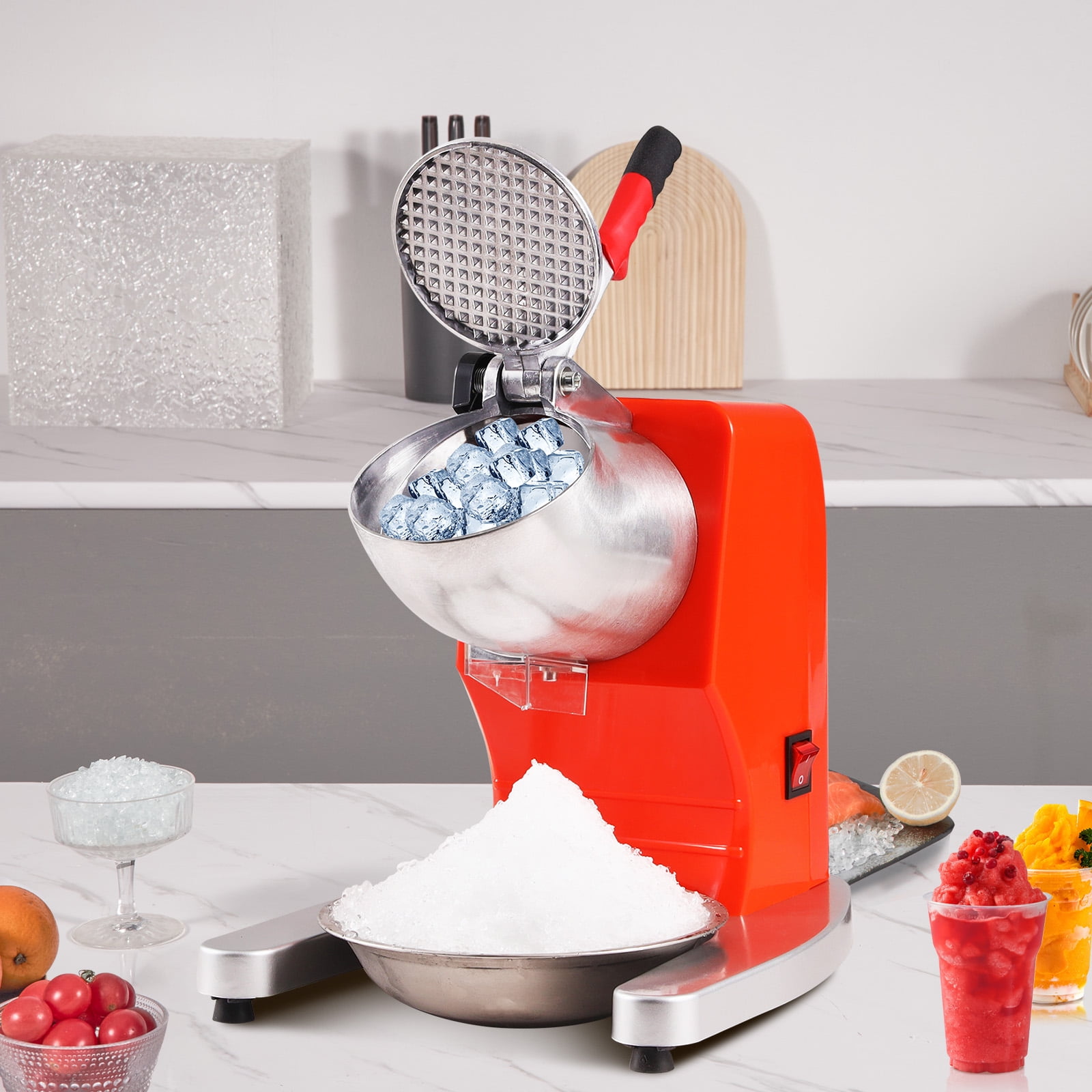 KFFKFF Electric Ice Crusher Machine, 220LBS/Hr Shaved Ice Maker, 300W ...