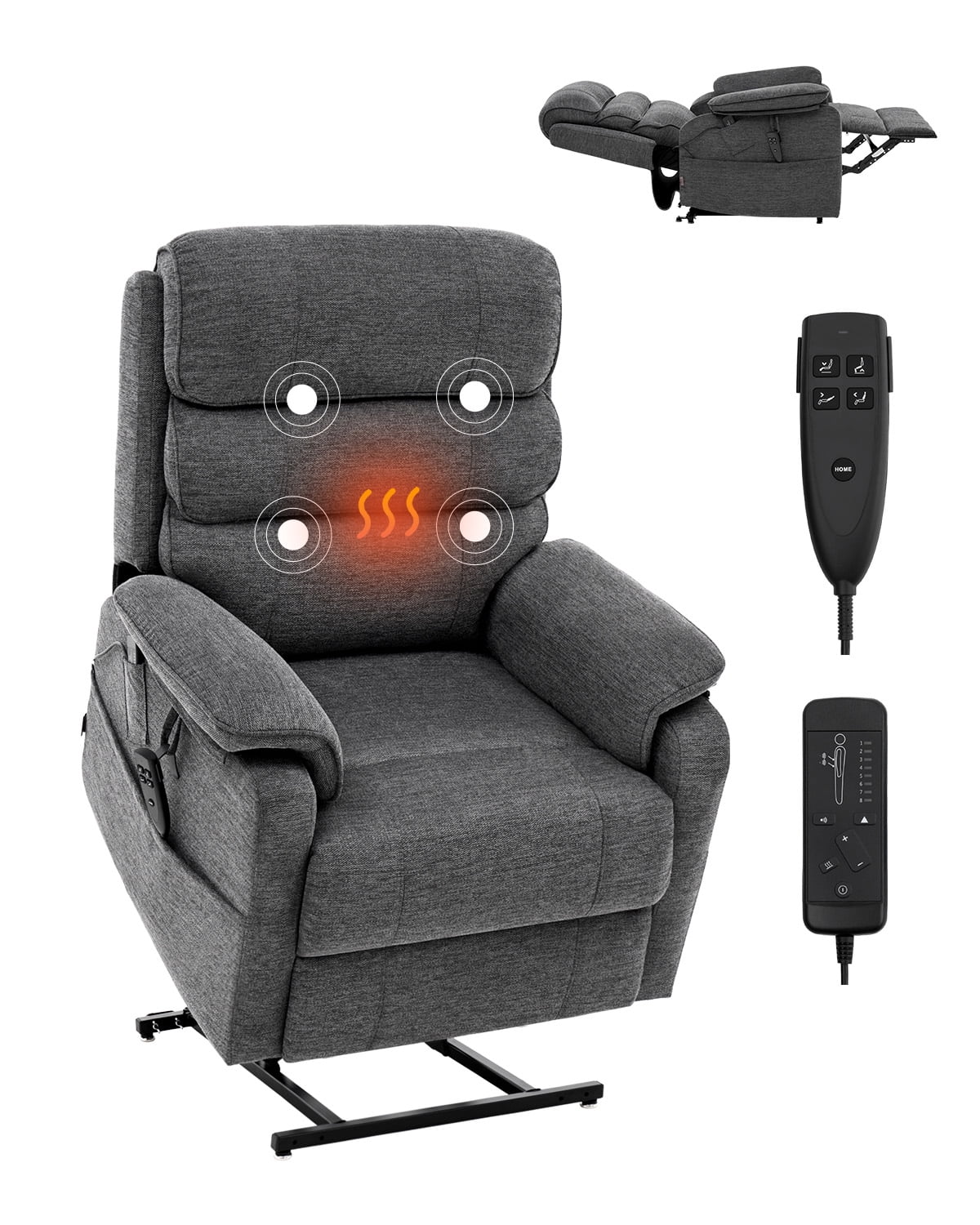 KFFKFF Electric Lift Armchair, Elderly-Friendly Chair with Warming and ...