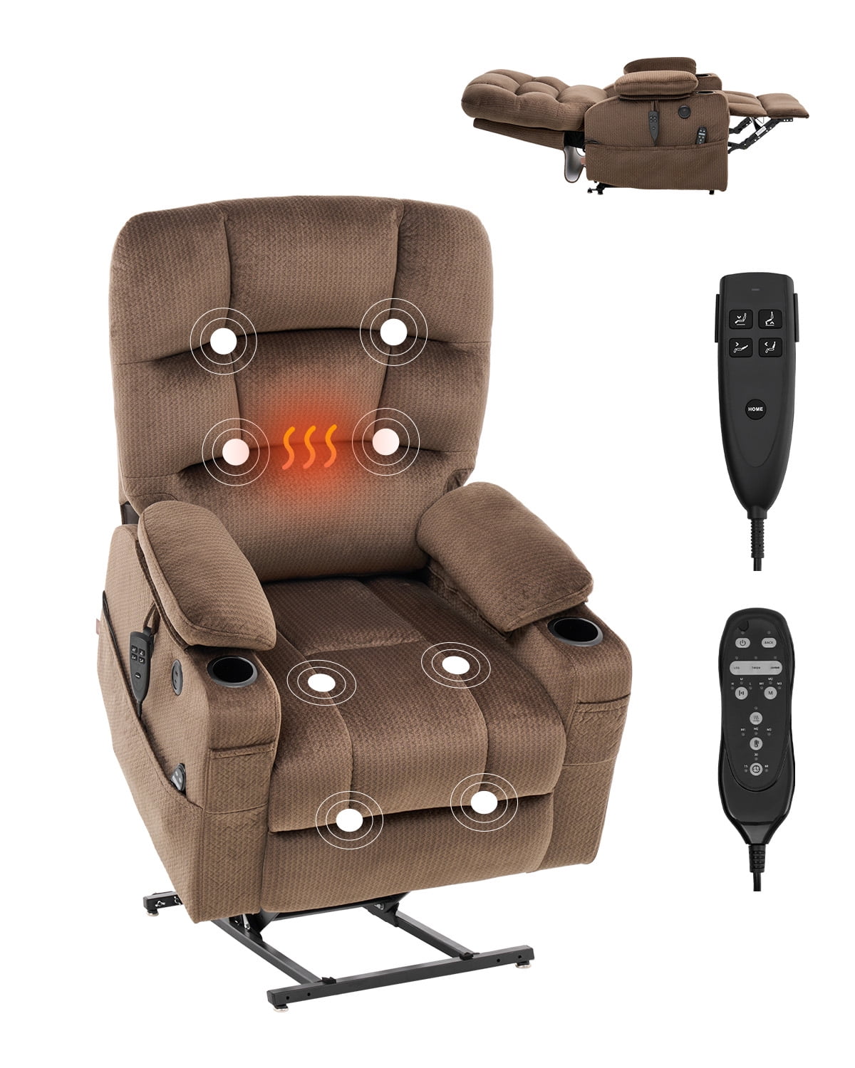 KFFKFF Electric Lift Chair Recliner, Reclining Chair with Warming and ...