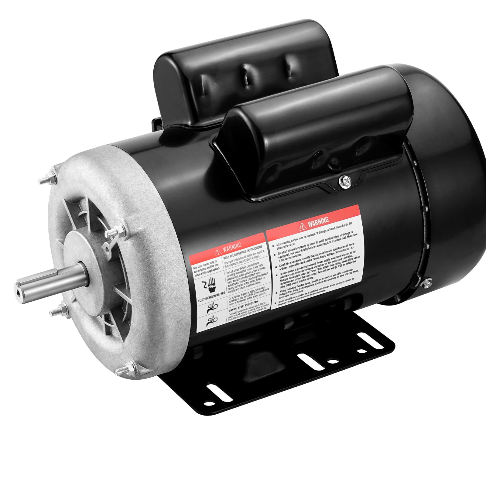 KFFKFF Electric Motor with 1.5HP, 3450 RPM, AC 115V/230V, 56 Frame ...