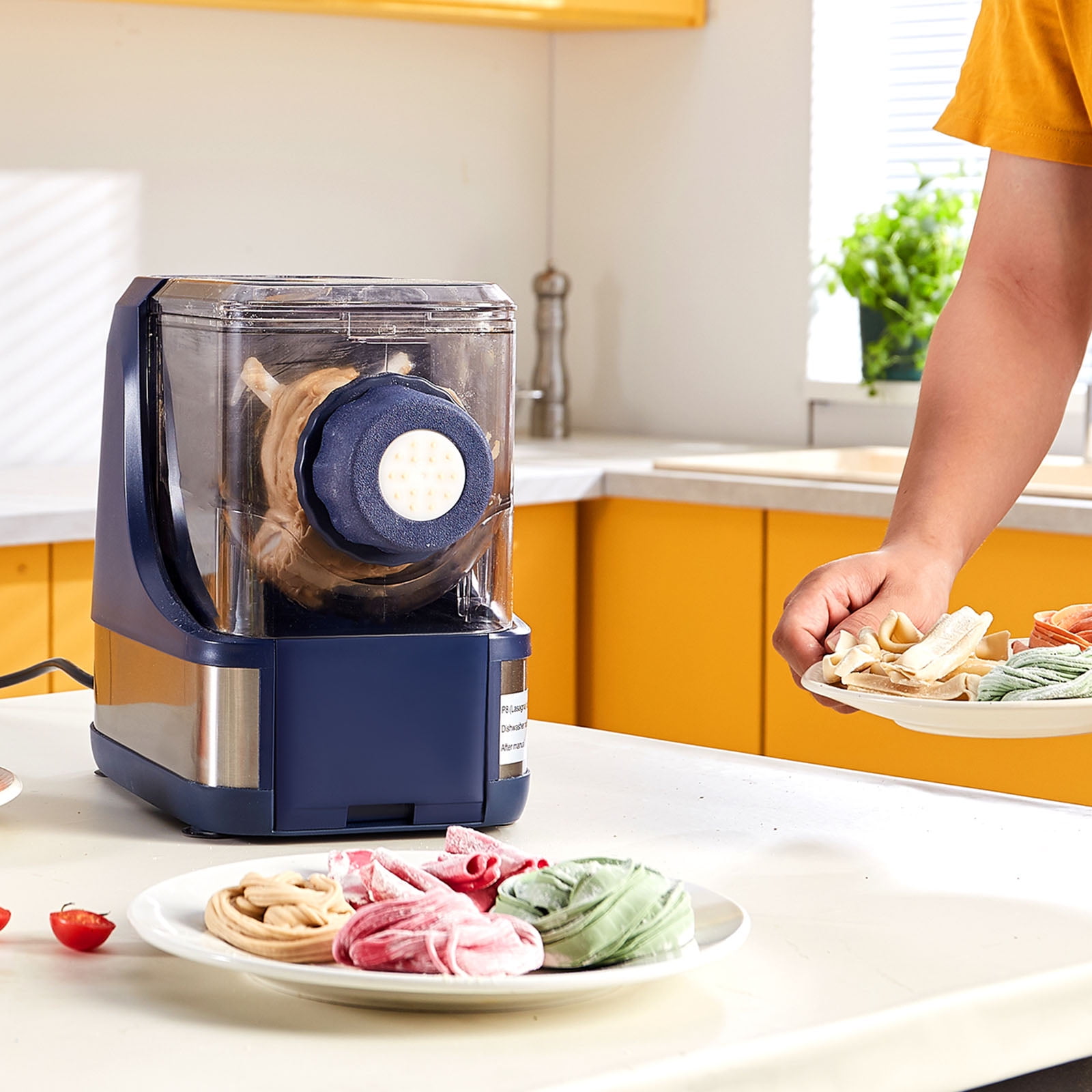 SKYSHALO Electric Pasta Maker, Automatic Spaghetti Noodle Machine with ...