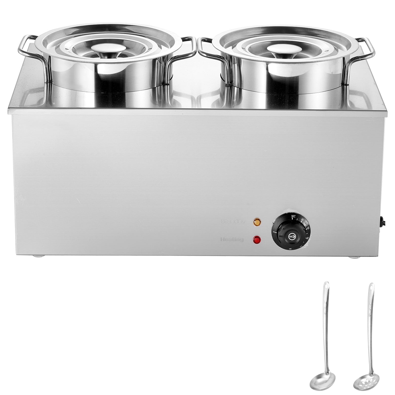 KFFKFF Electric Soup Warmer with Dual 6.34QT Stainless Steel Pots ...