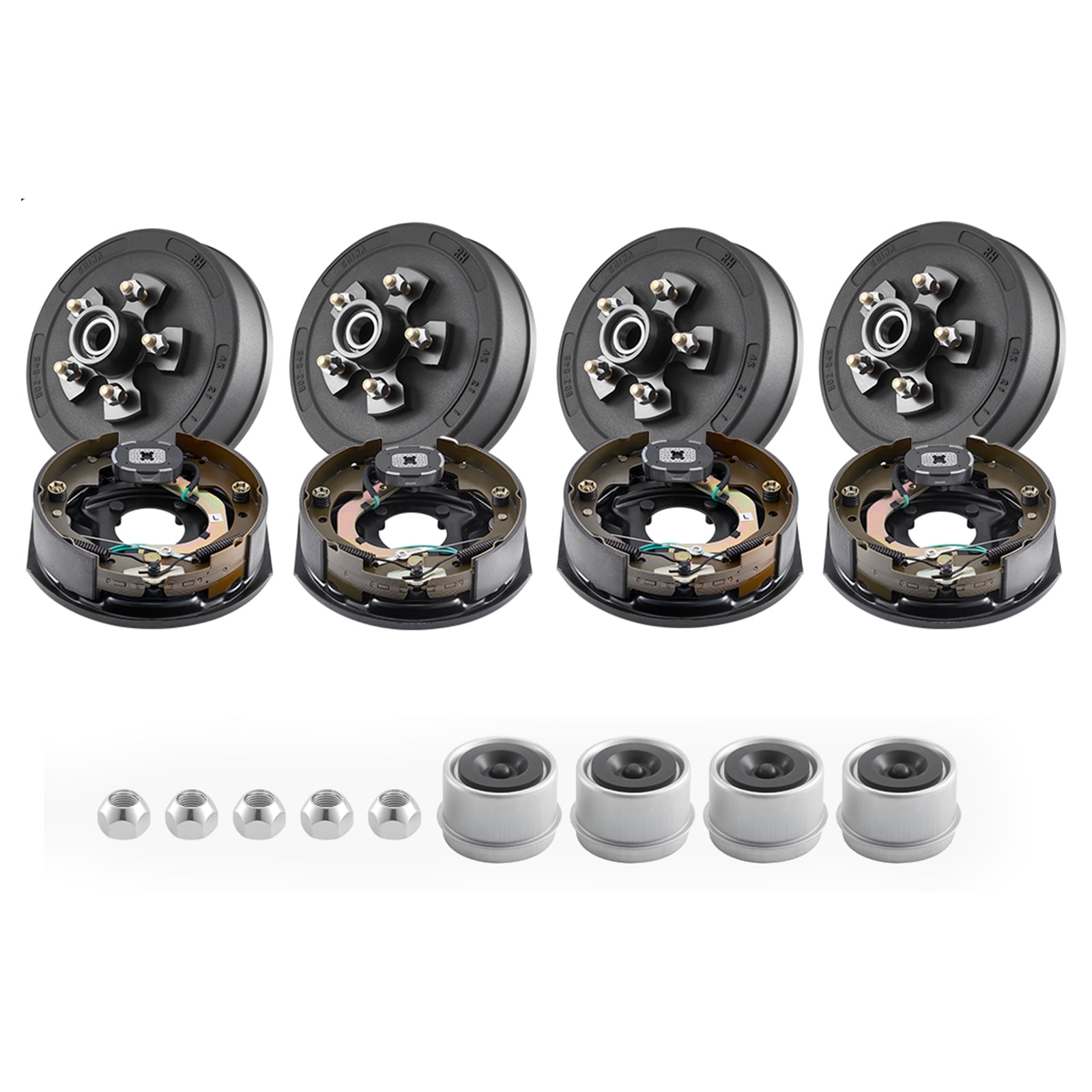 KFFKFF Electric Trailer Brake Assembly, 10 x 2-1/4 Inch, 2 Sets of Self ...