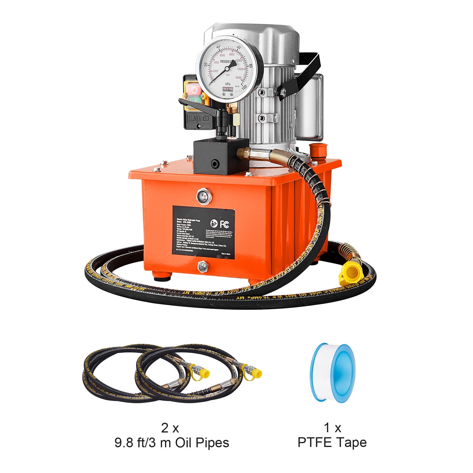 KFFKFF Electrically Powered Hydraulic Pump, 750W 110V with 10000 PSI ...