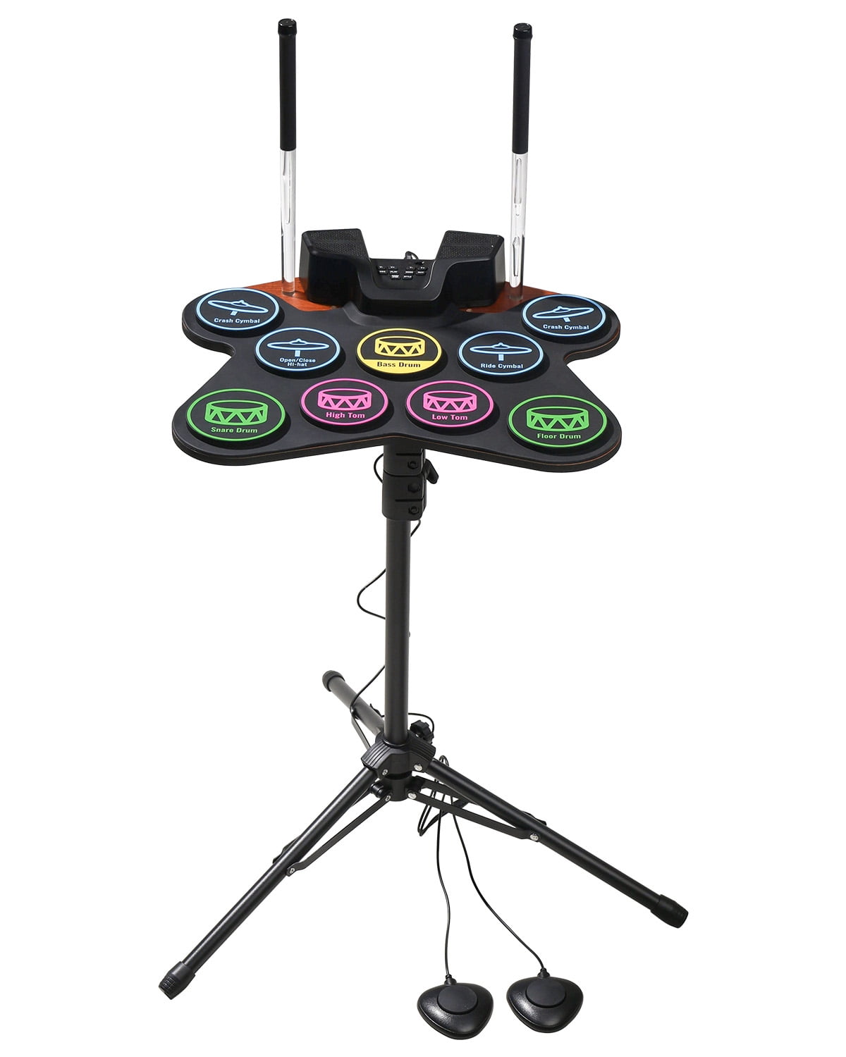KFFKFF Electronic Drum Kit, Comprising 9 Pads, Foldable Practice Pad ...
