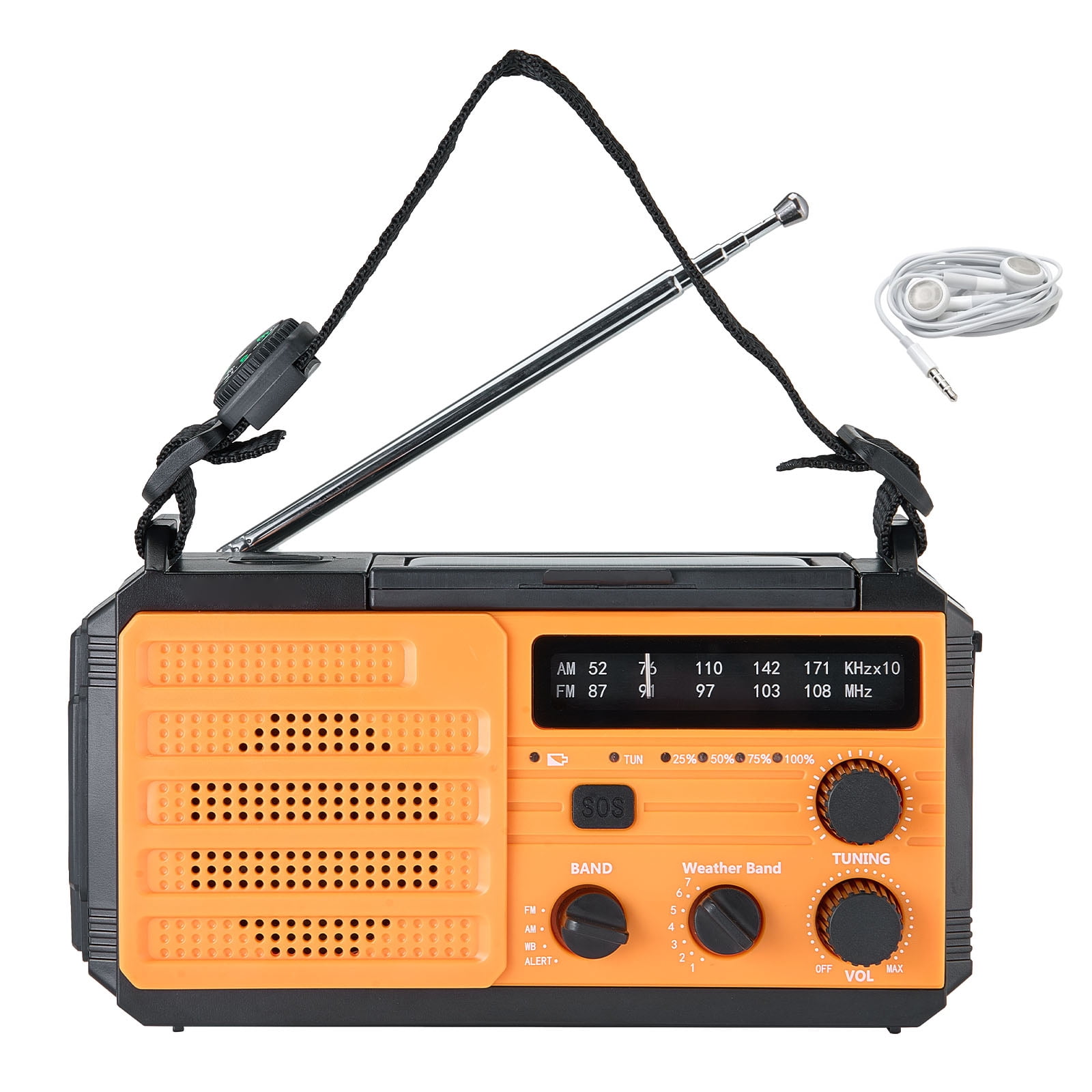 KFFKFF Emergency Weather Radio with 8000mAh Battery, FM/AM/WB/NOAA ...
