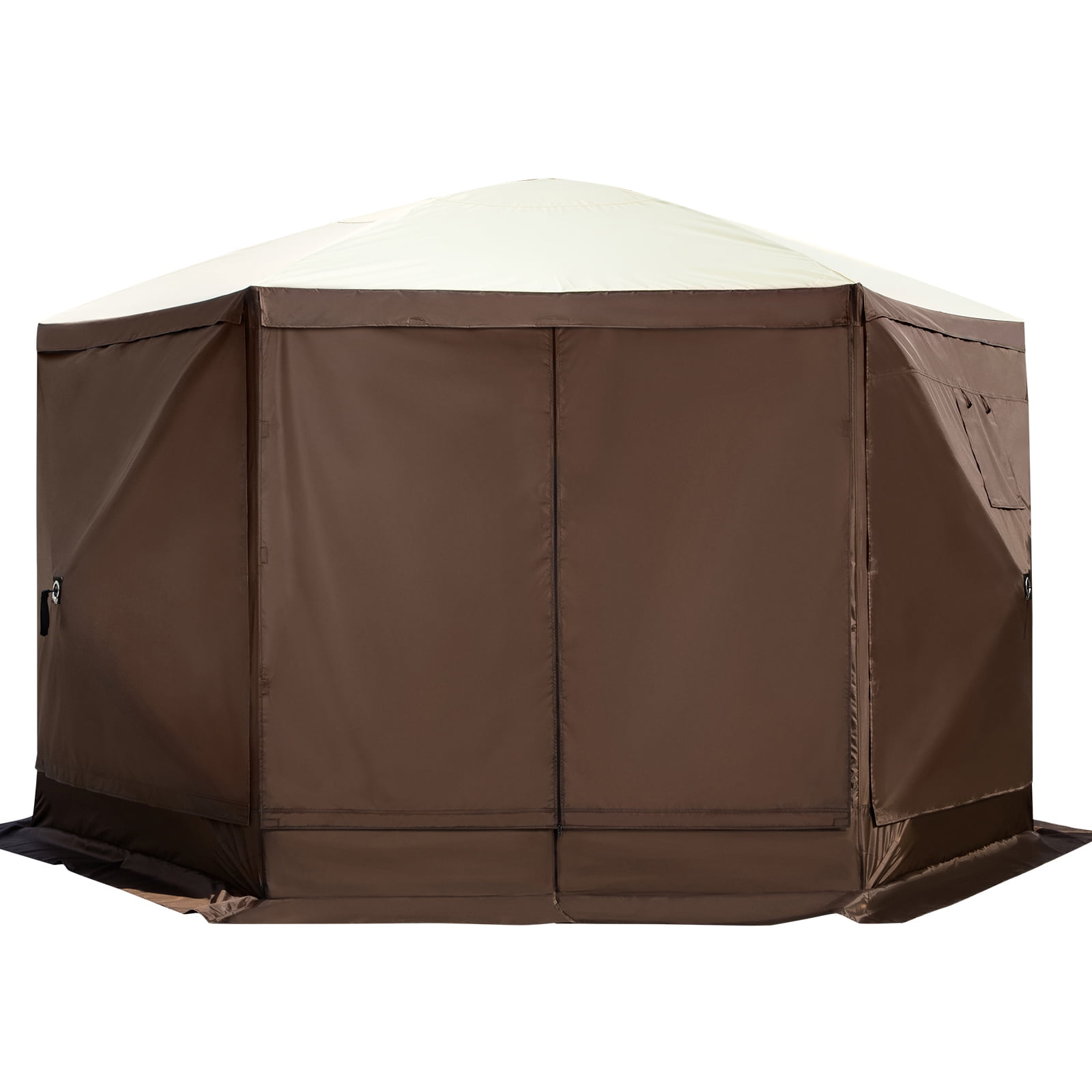 KFFKFF Enclosed Pavilion, 12 x 12 ft, Hexagonal Instant Outdoor Canopy ...