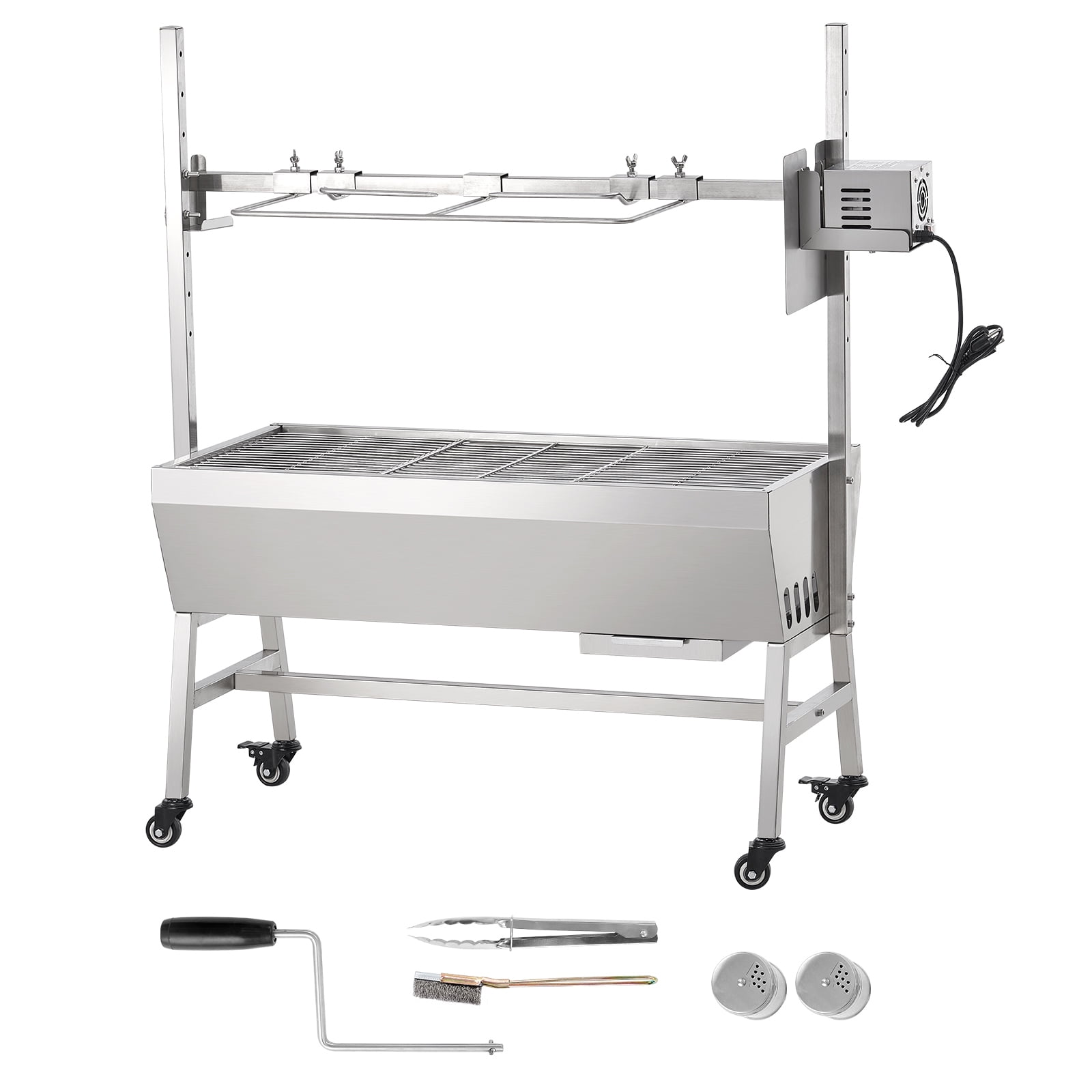 KFFKFF Enhanced Rotisserie Grill, 35" with 90 Lbs Load, Charcoal Spit ...