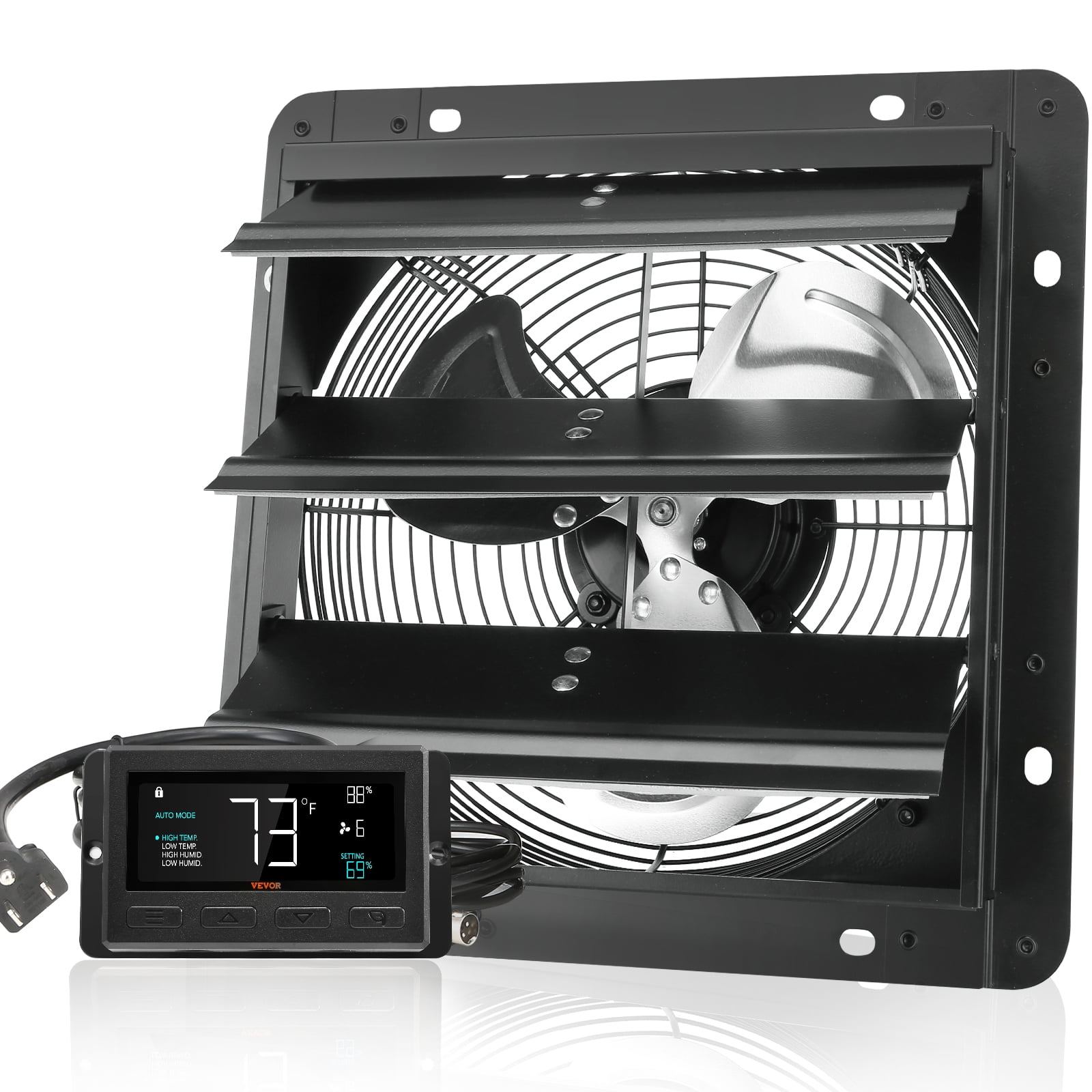 KFFKFF Exhaust Fan, 10'' with Temp & Humidity Control, EC Motor, 820 ...
