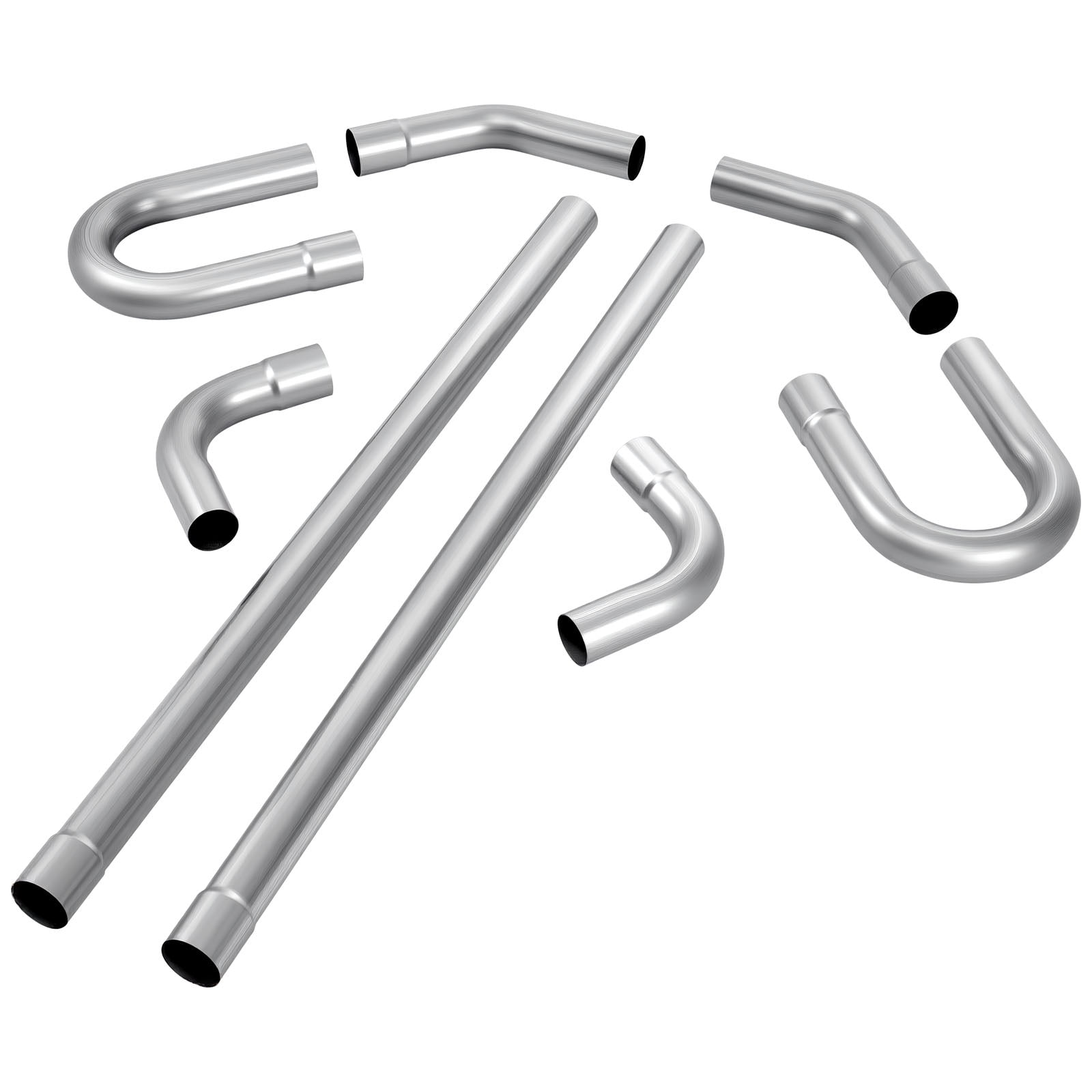 KFFKFF Exhaust Pipe Kit, 8 Pieces 2.25 Inch Mild Steel DIY Custom ...